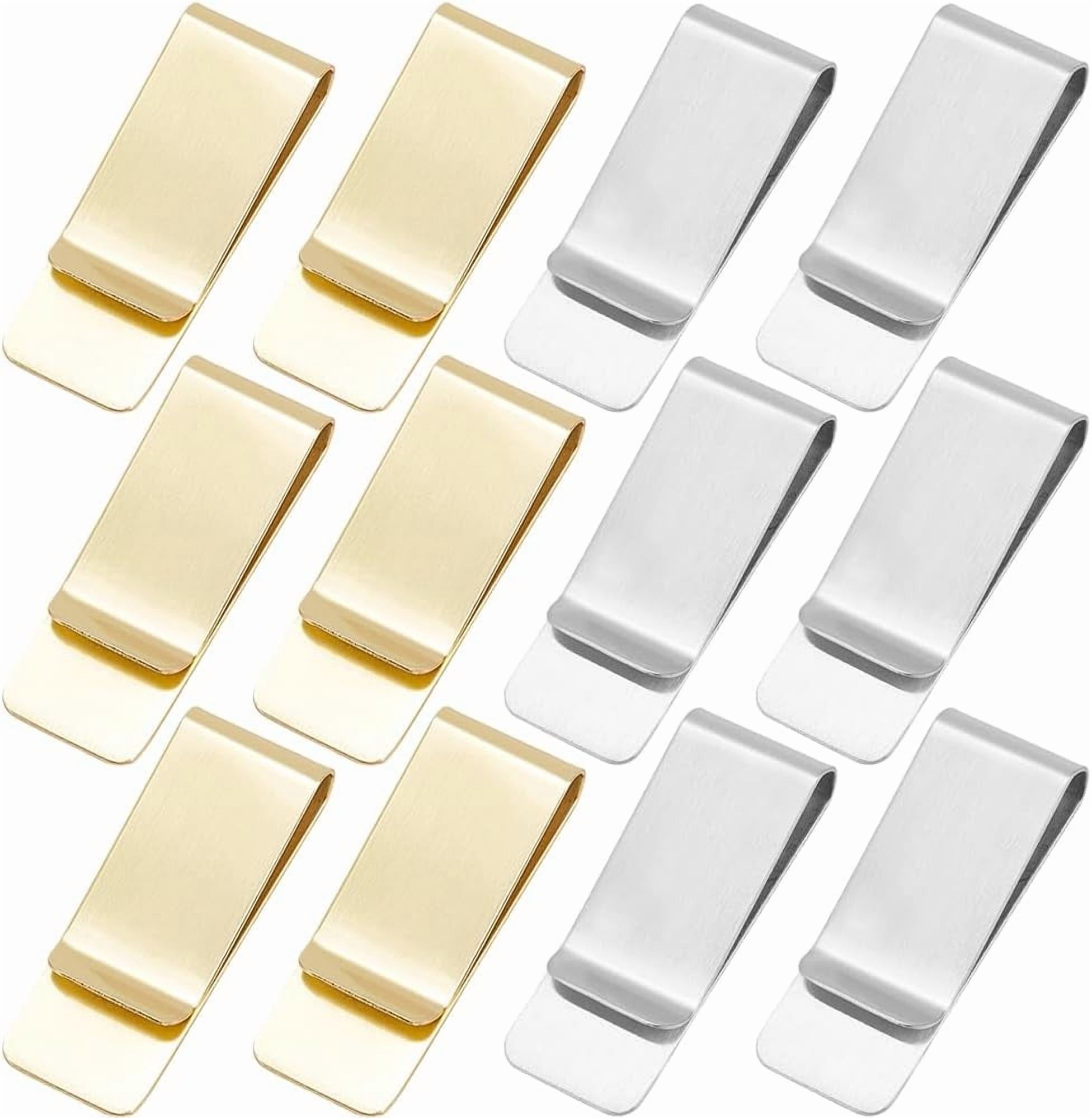 12Pcs 2 Colors Gold Slim Cash Clip Stainless Steel Money Clip for Men ...