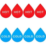 12Pcs 2 Colors Hot Cold Water Label Teardrop Self Adhesive Bathroom Hot ...