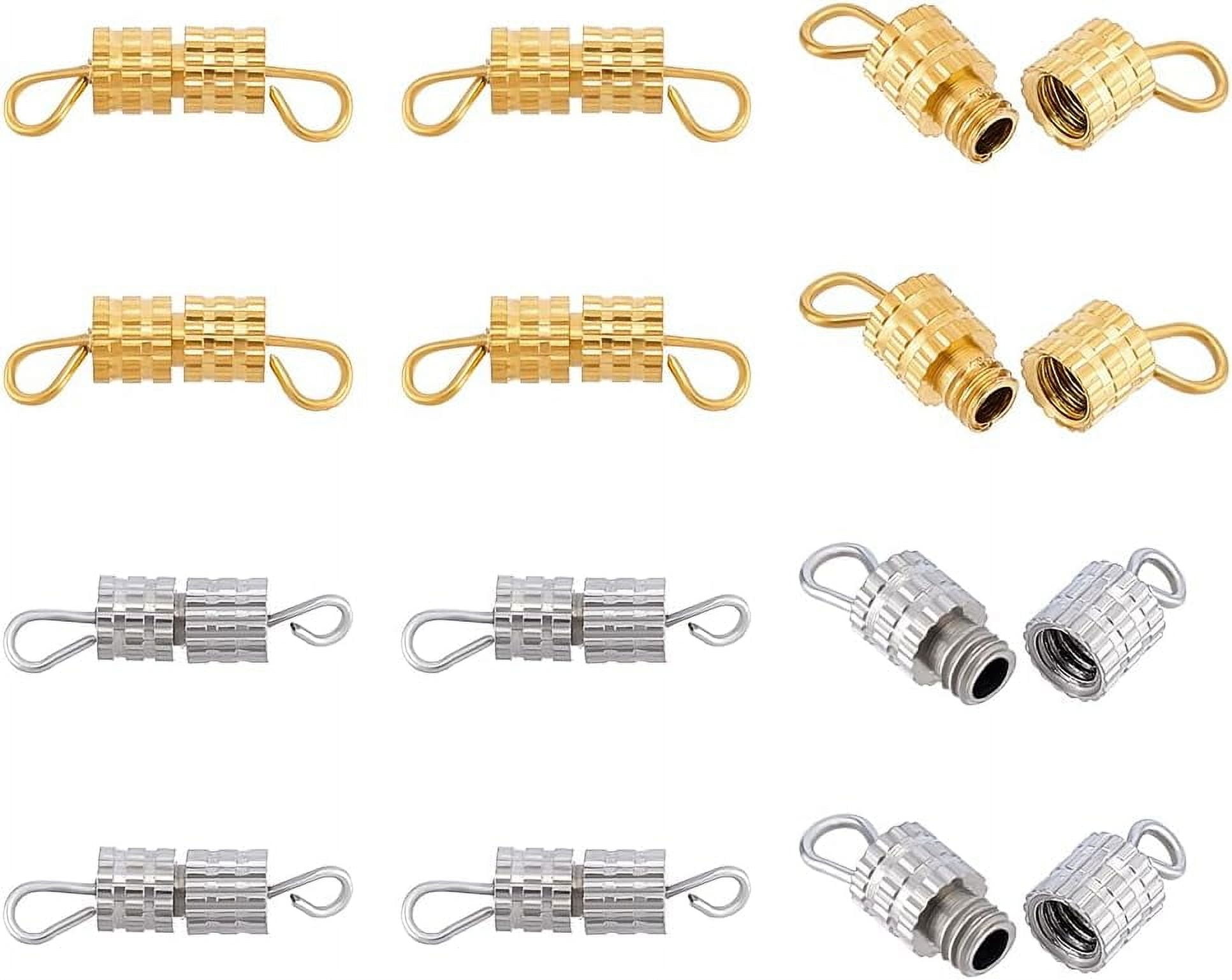 About 12Pcs 2 Colors Screw Twist Clasps Barrel Screw Clasps Stainless ...