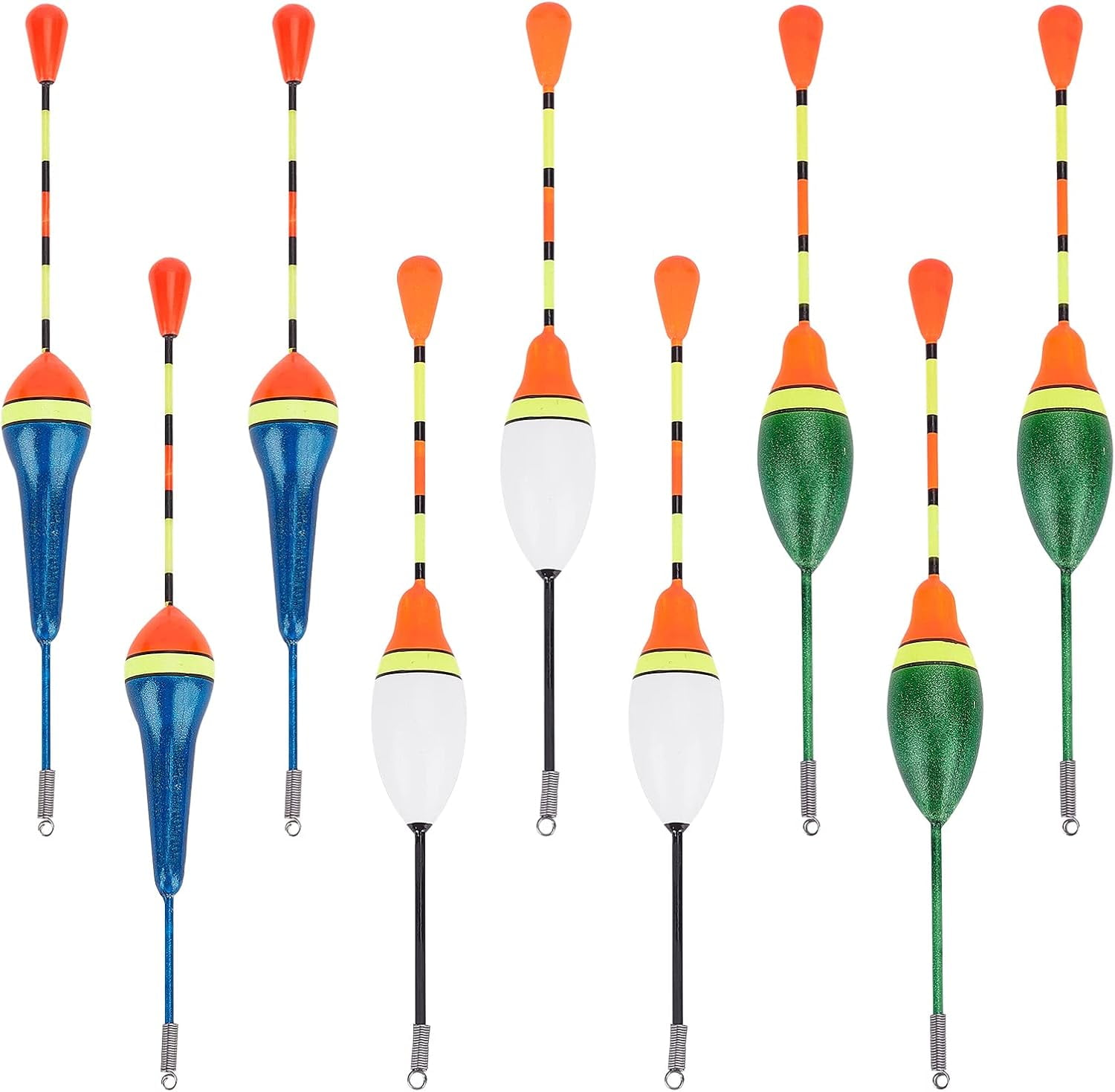 12Pcs 2 Size Platane Wood and Foam Fishing Floats Slip Bobbers Wood ...