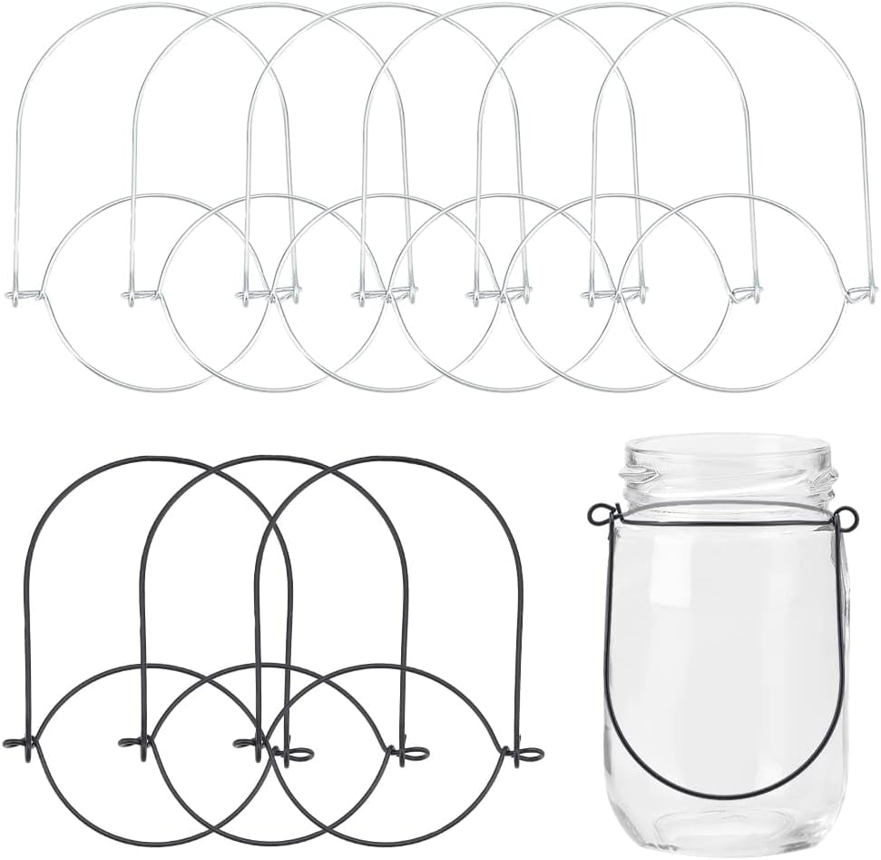 12Pcs 2 Sizes Mason Jar Wire Hangers 304 Stainless Steel Wire Handles ...