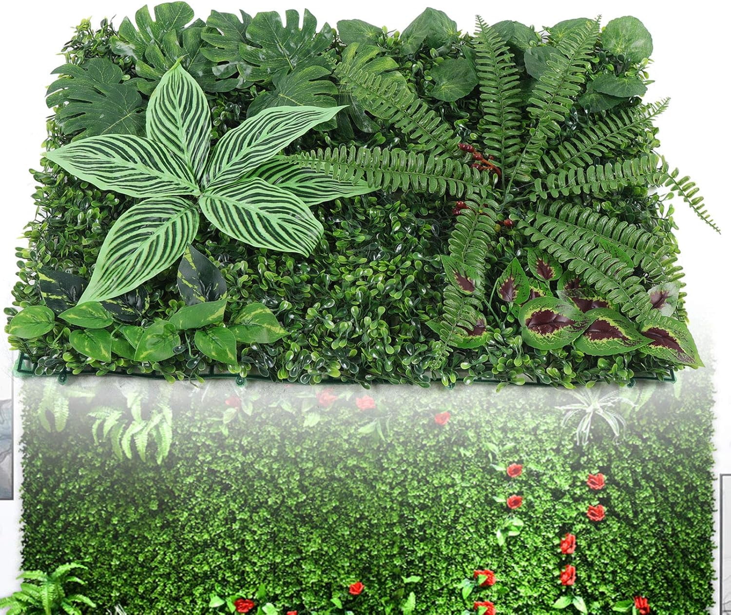 12Pcs 24x16'' Artificial Boxwood Hedges Green Topiary Panels Plant ...