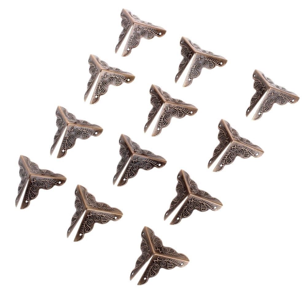 12Pcs 25x25mm Iron Wooden Luggage Case Box Corners Brackets Antique ...