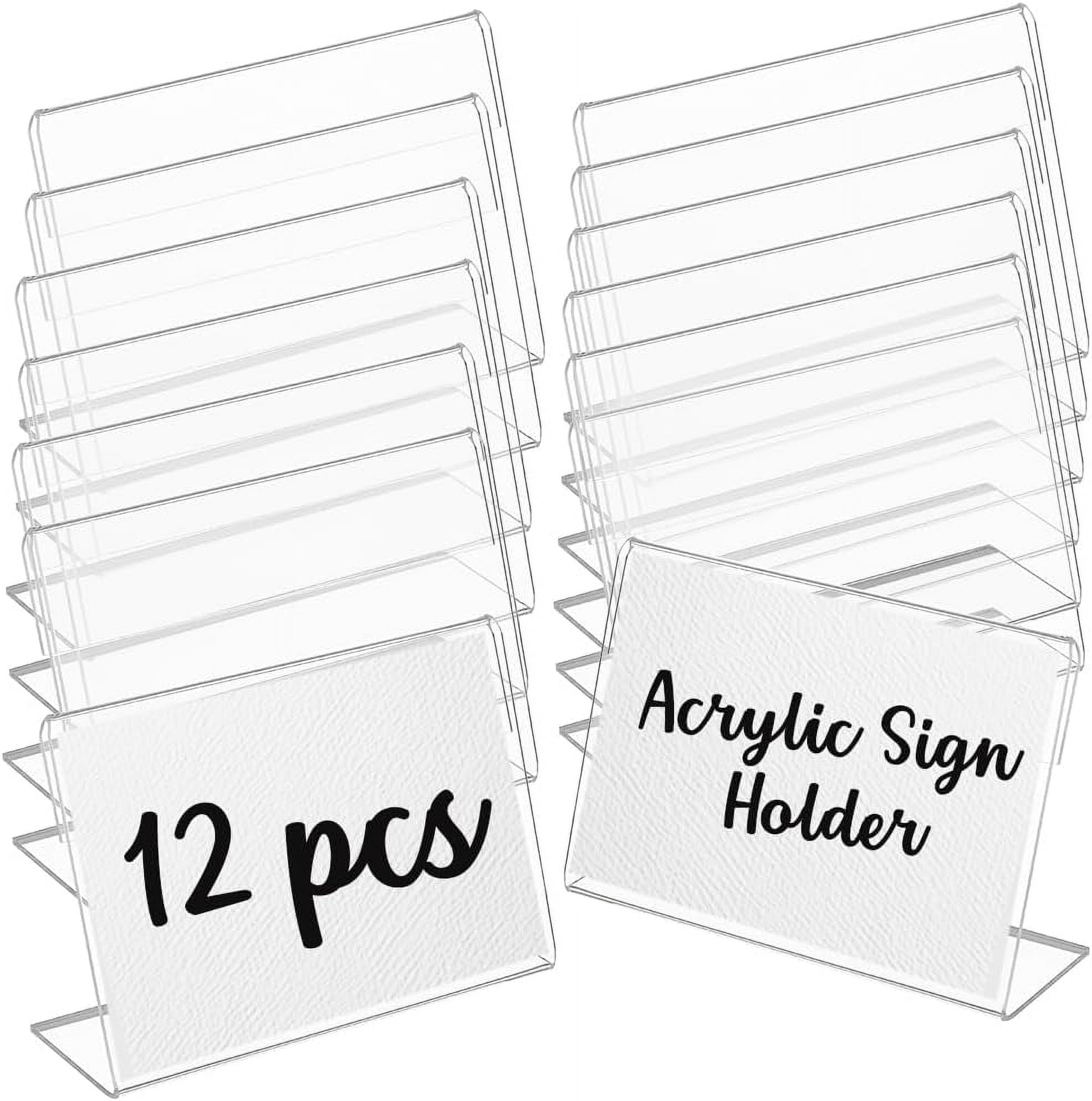 12Pcs 3.54 x 2.36 Inches Sign Holder Clear Photo Frames Plastic Picture ...