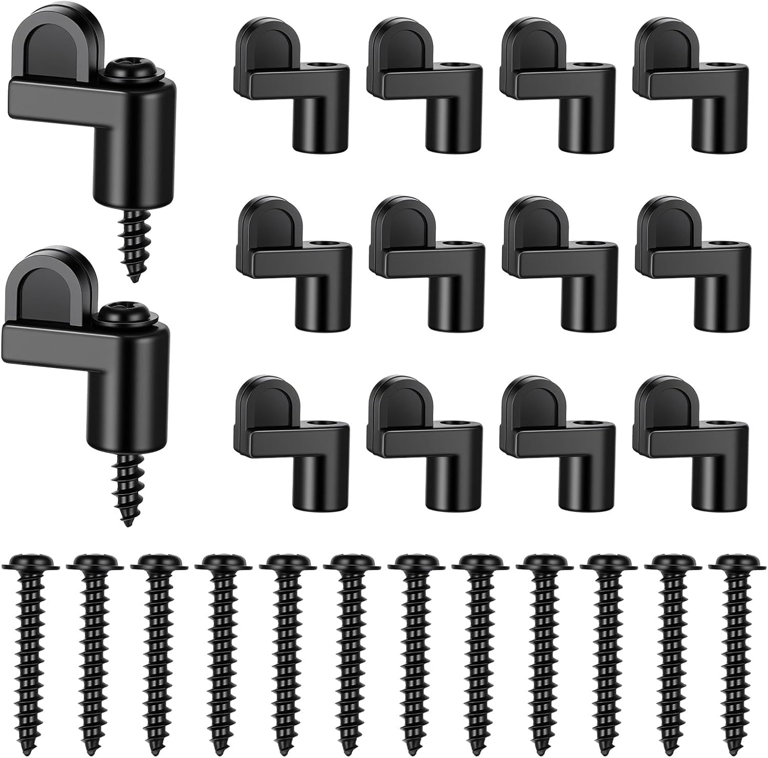 12Pcs 3/8 Inch Screen Door Clips with Screws, Black Storm Door Clips ...