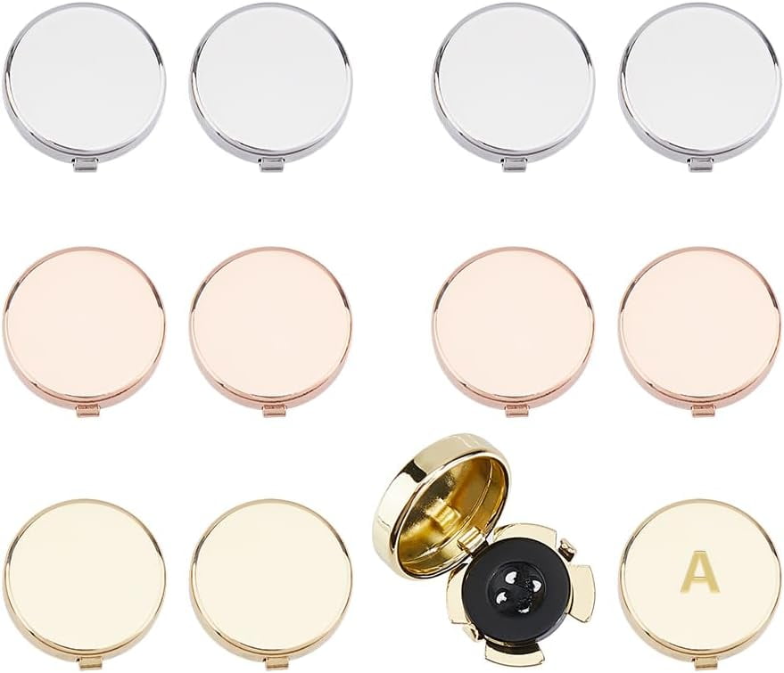 12Pcs 3 Colors Button Covers Button Cover Cufflinks Brass Blank ...