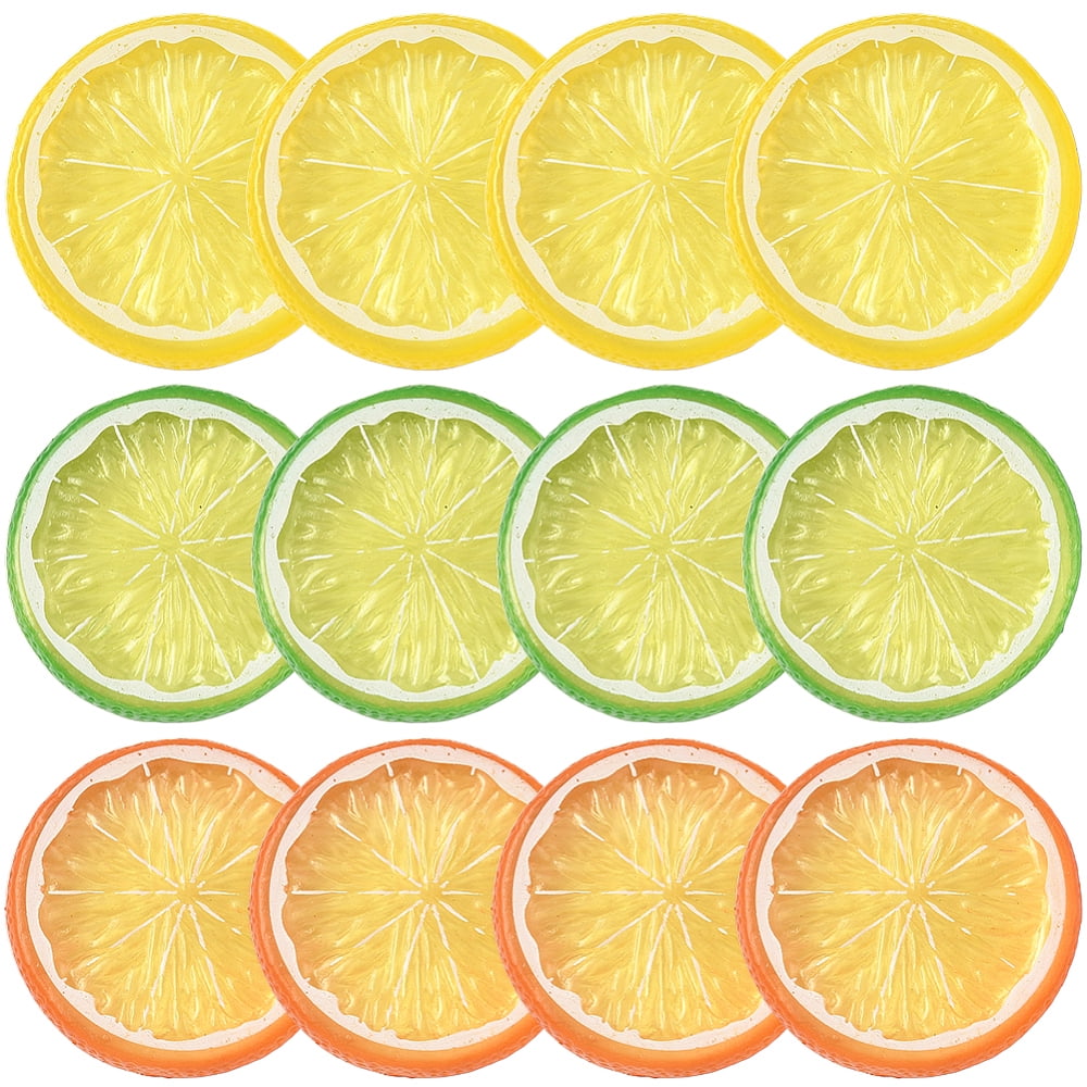 12Pcs 3 Colors PVC Plastic Cabochons Imitation Lemon Mixed Color 52x9mm ...