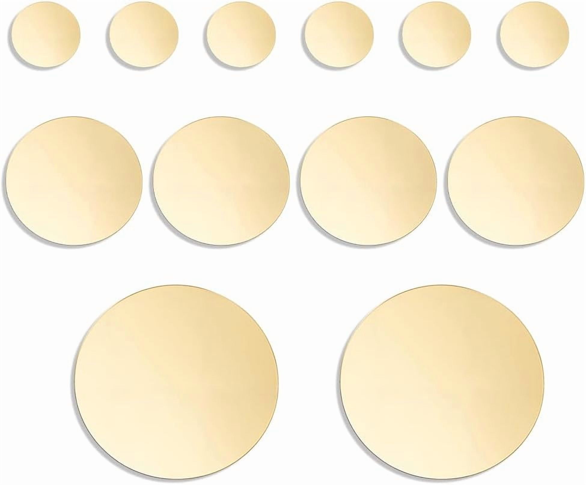 12Pcs 3 Sizes Acrylic Round Mirrors Gold Non Glass Round Mirror Self ...
