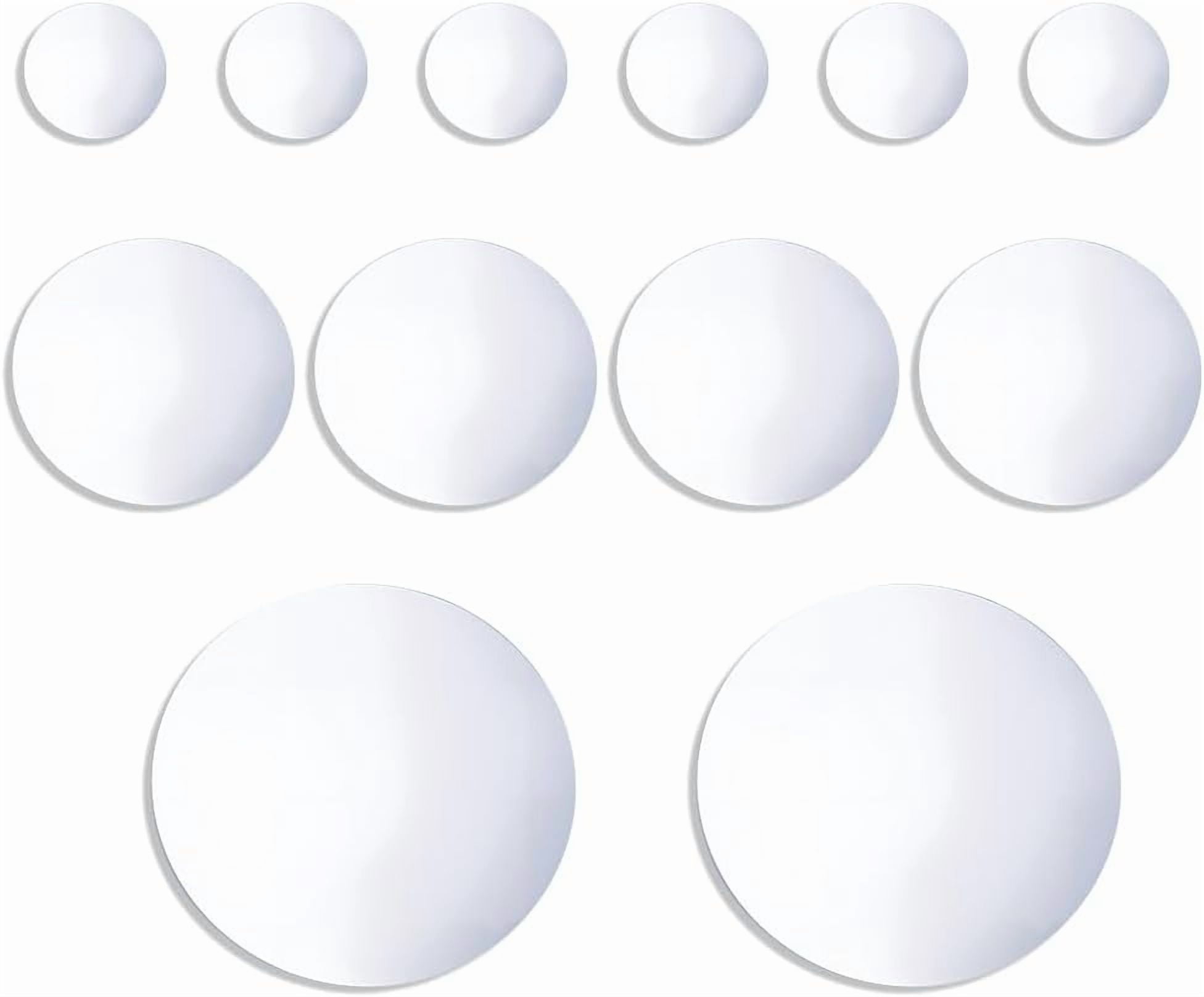 12Pcs 3 Sizes Acrylic Round Mirrors Silver Non Glass Round Mirror Self ...