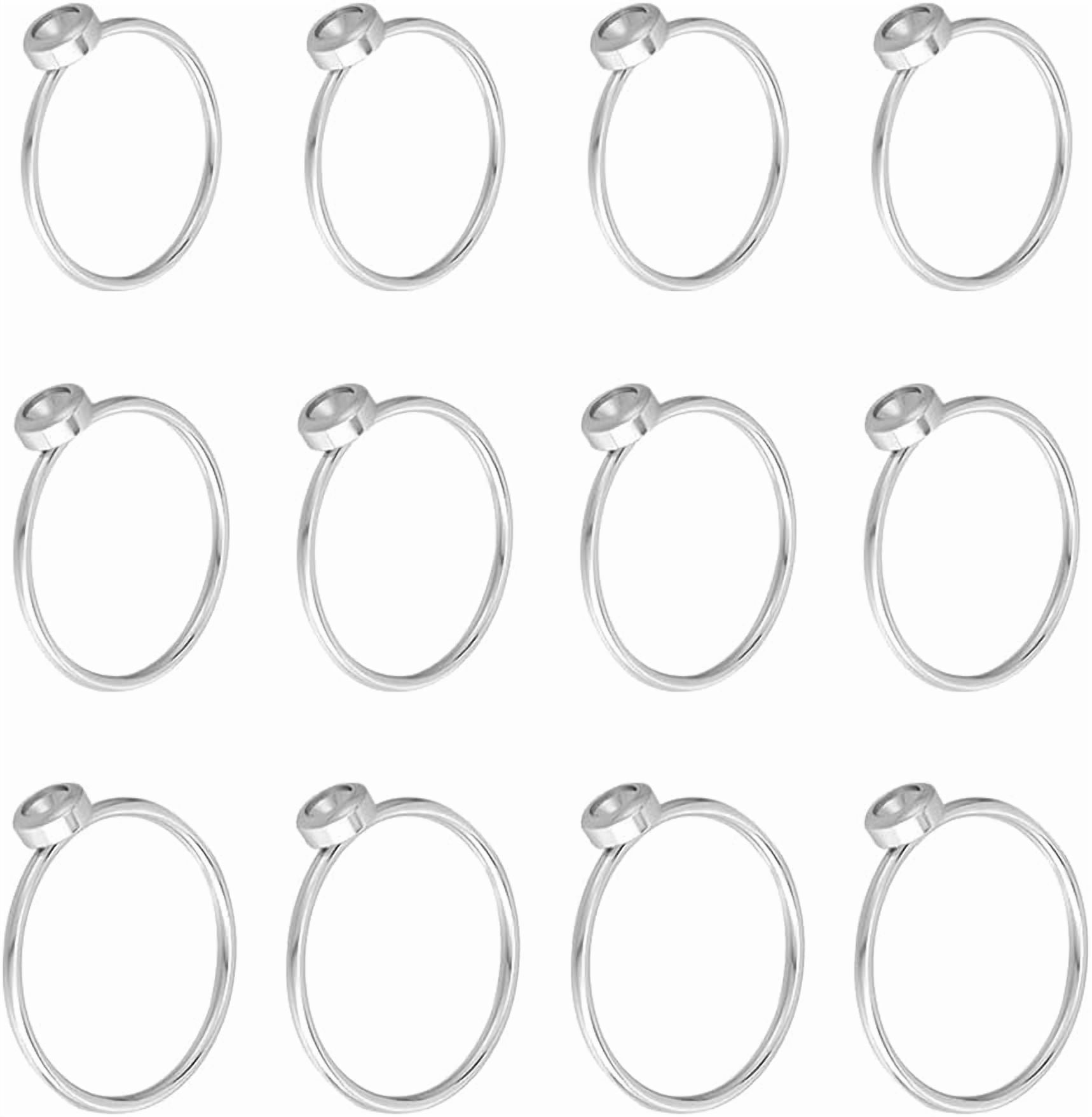 12Pcs 3 Sizes Stainless Steel Ring Blanks Making Kits Finger Rings ...