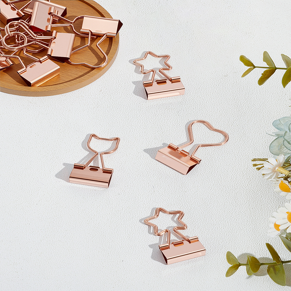 12Pcs 3 Styles Iron Binder Clips Notes Letter Paper Clip Office ...
