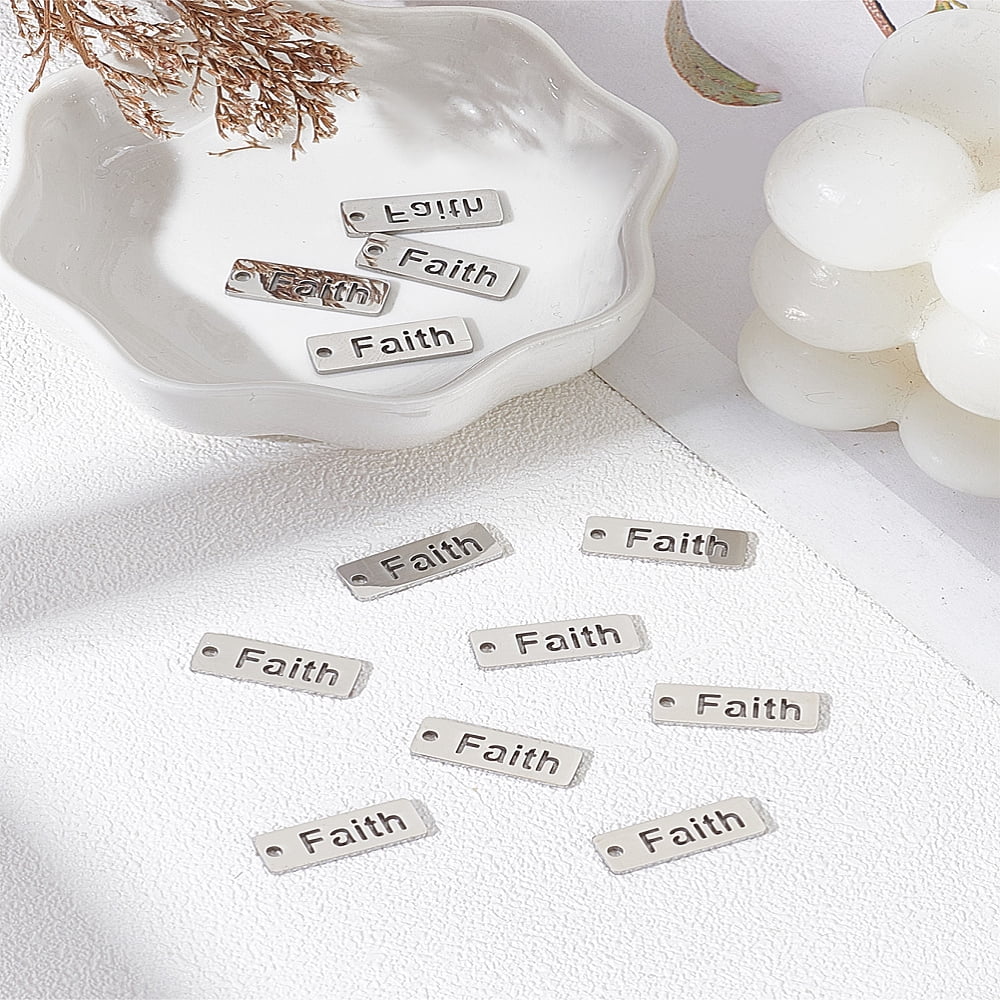 12Pcs 304 Stainless Steel Pendants Inspirational Message Pendants ...