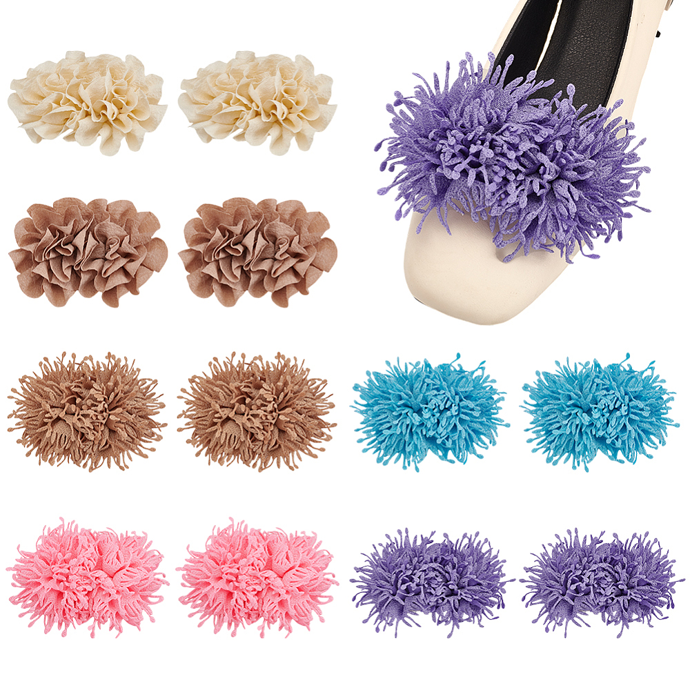 12Pcs 3D Flower Shoe Clips Decorative Shoe Clips Unique Burned Edge ...