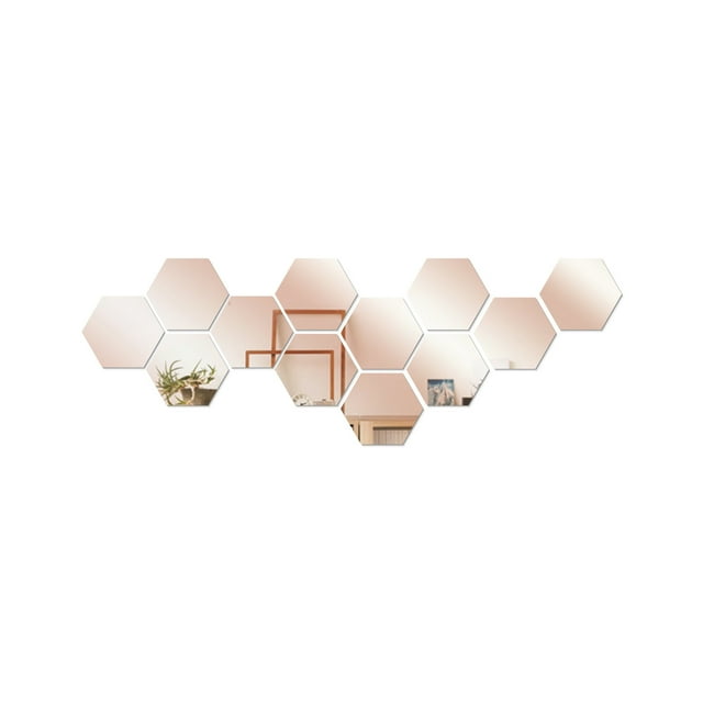 12pcs 3d Mirror Hexagon Vinyl Removable Wall Sticker Decal Home Decor