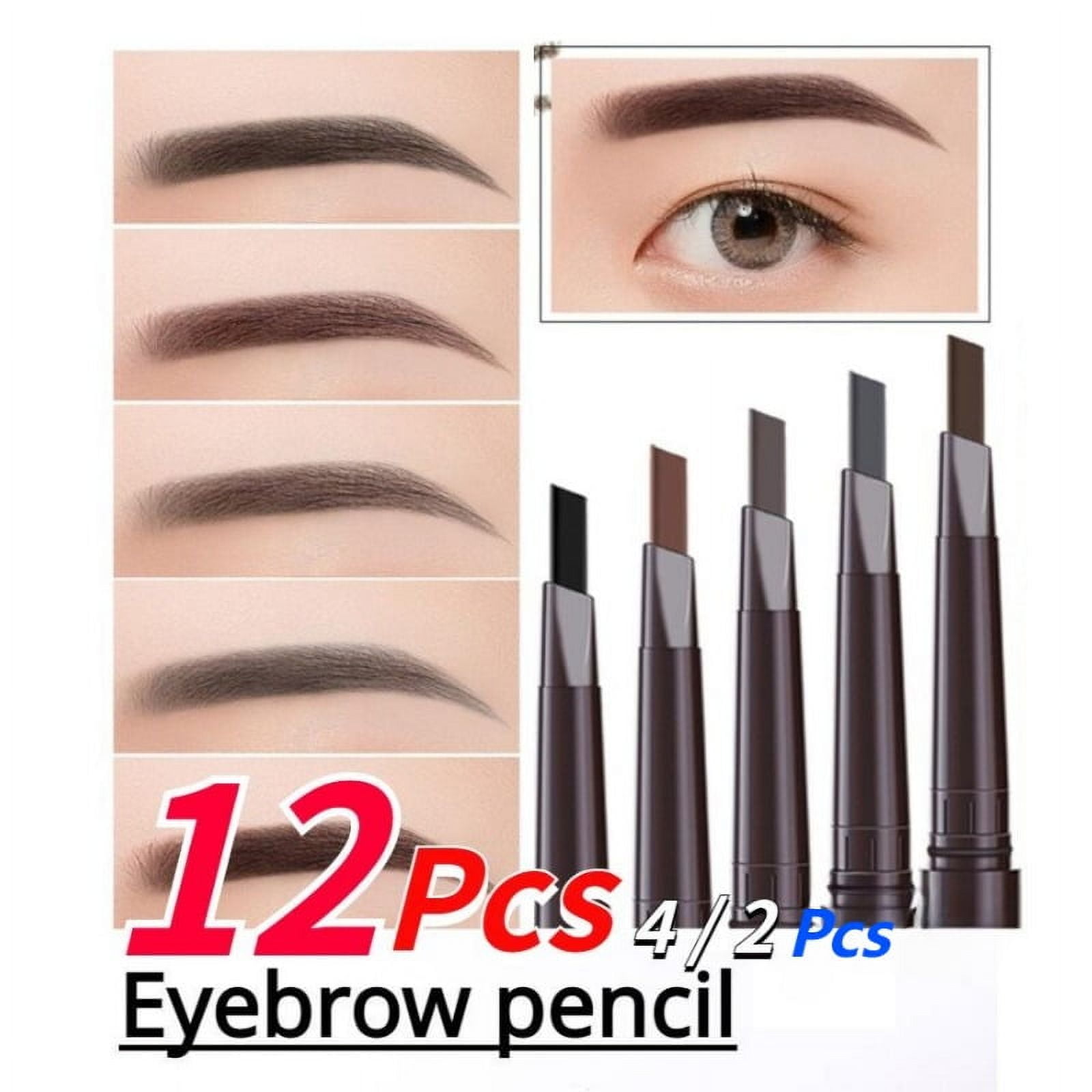 12Pcs / 4 / 2 Pcs Eyebrow Pencil 5-color Automatic Rotation Eyebrow Pen ...