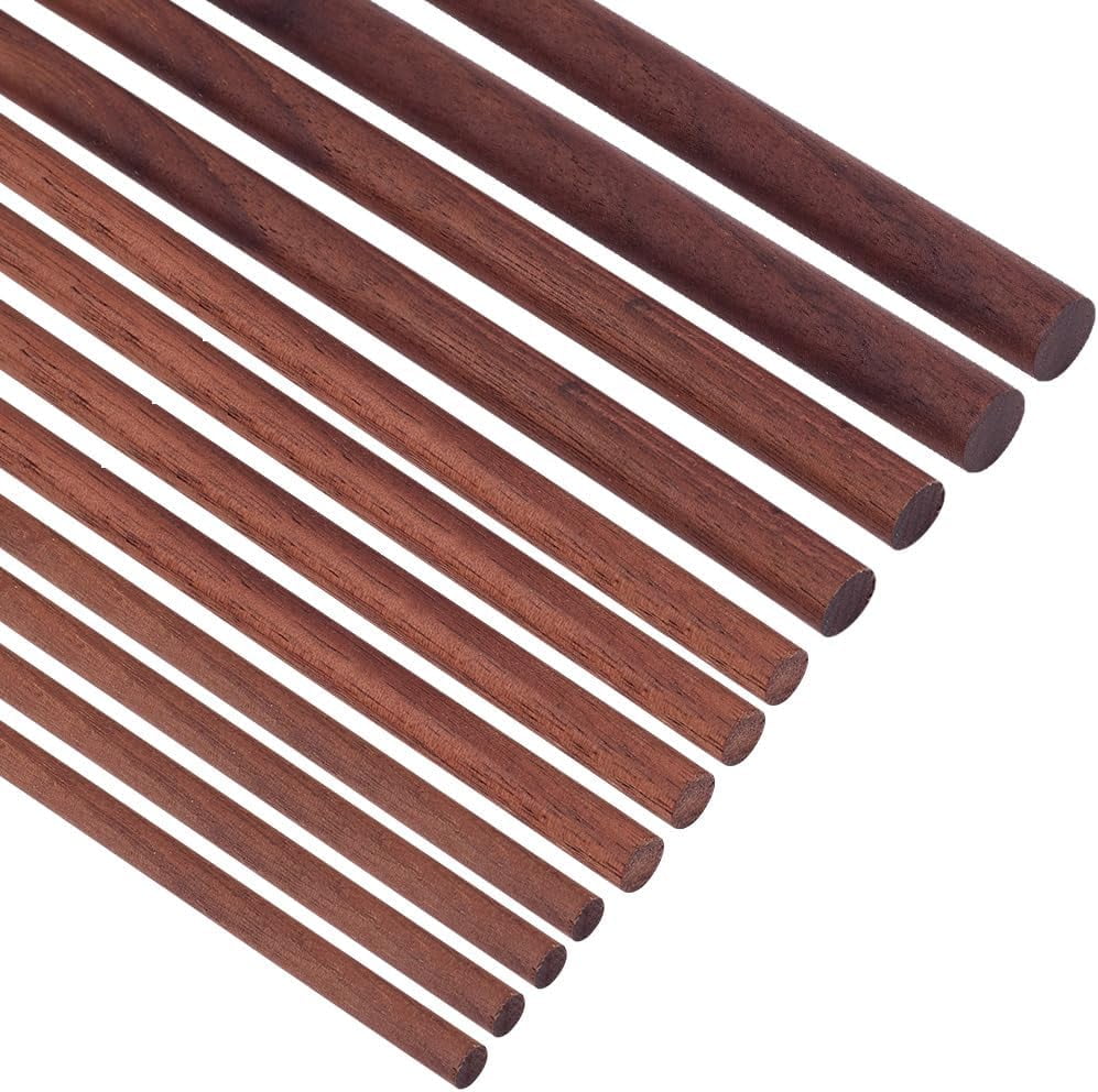 12Pcs 4 Size Walnut Dowel Rods 13.8 Inch Long Dowel Rods Wood Sticks 6 ...