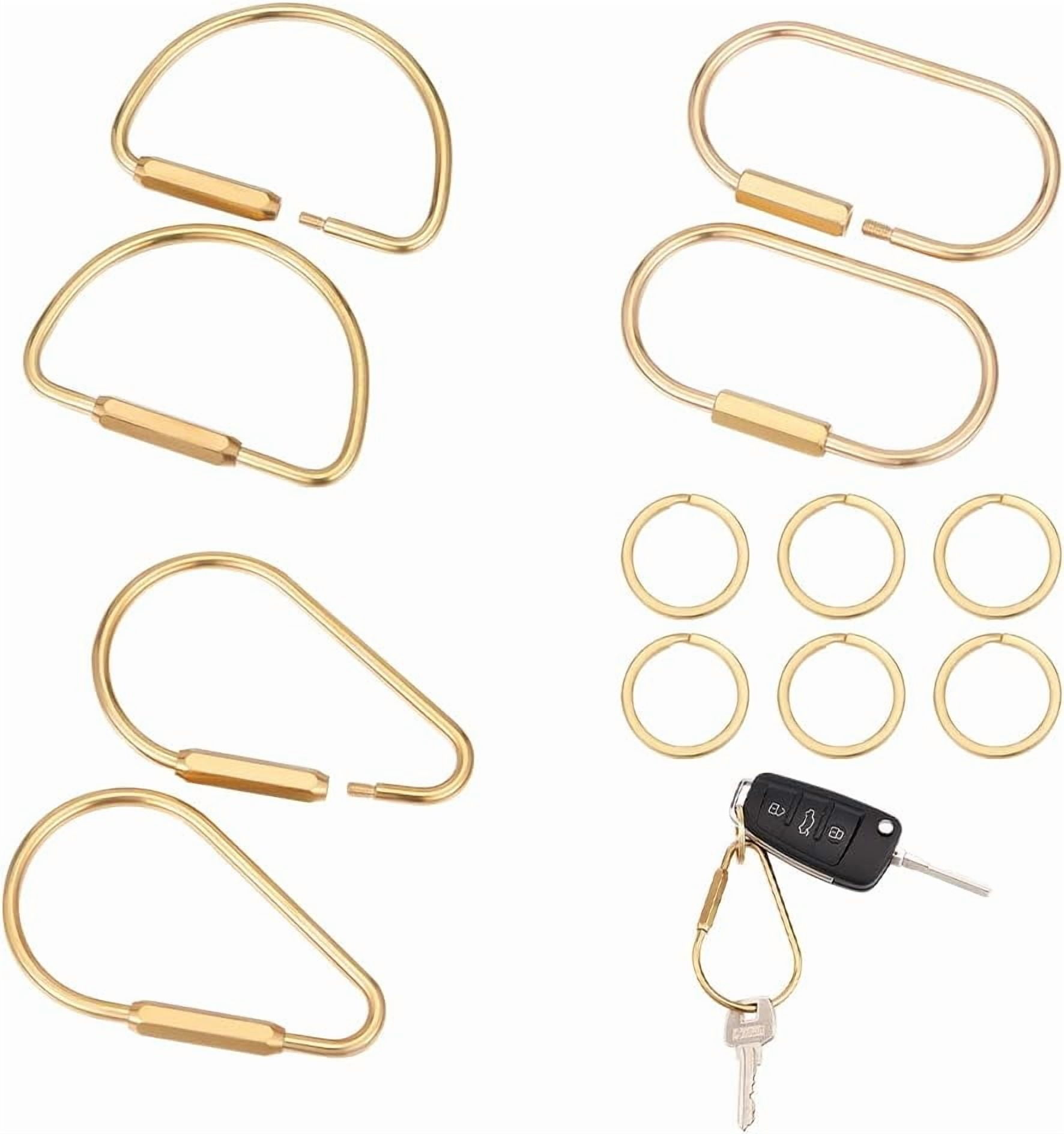 12Pcs 4 Styles Brass Screw Lock Keychain Screw Lock Clip Key Chain Ring ...