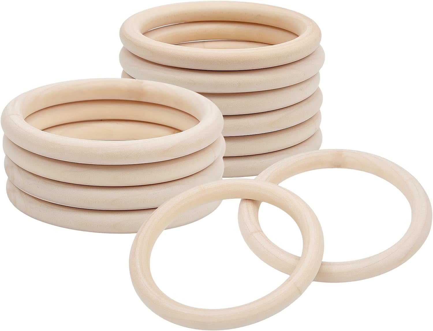 12Pcs 4Inch Unfinished Wooden Rings Wood Curtain Rings for Curtain Rod ...