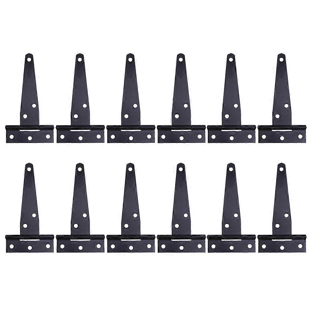 12Pcs 4Inches T Shaped Rustproof Iron Light Duty Shed Hinge Gate Strap ...