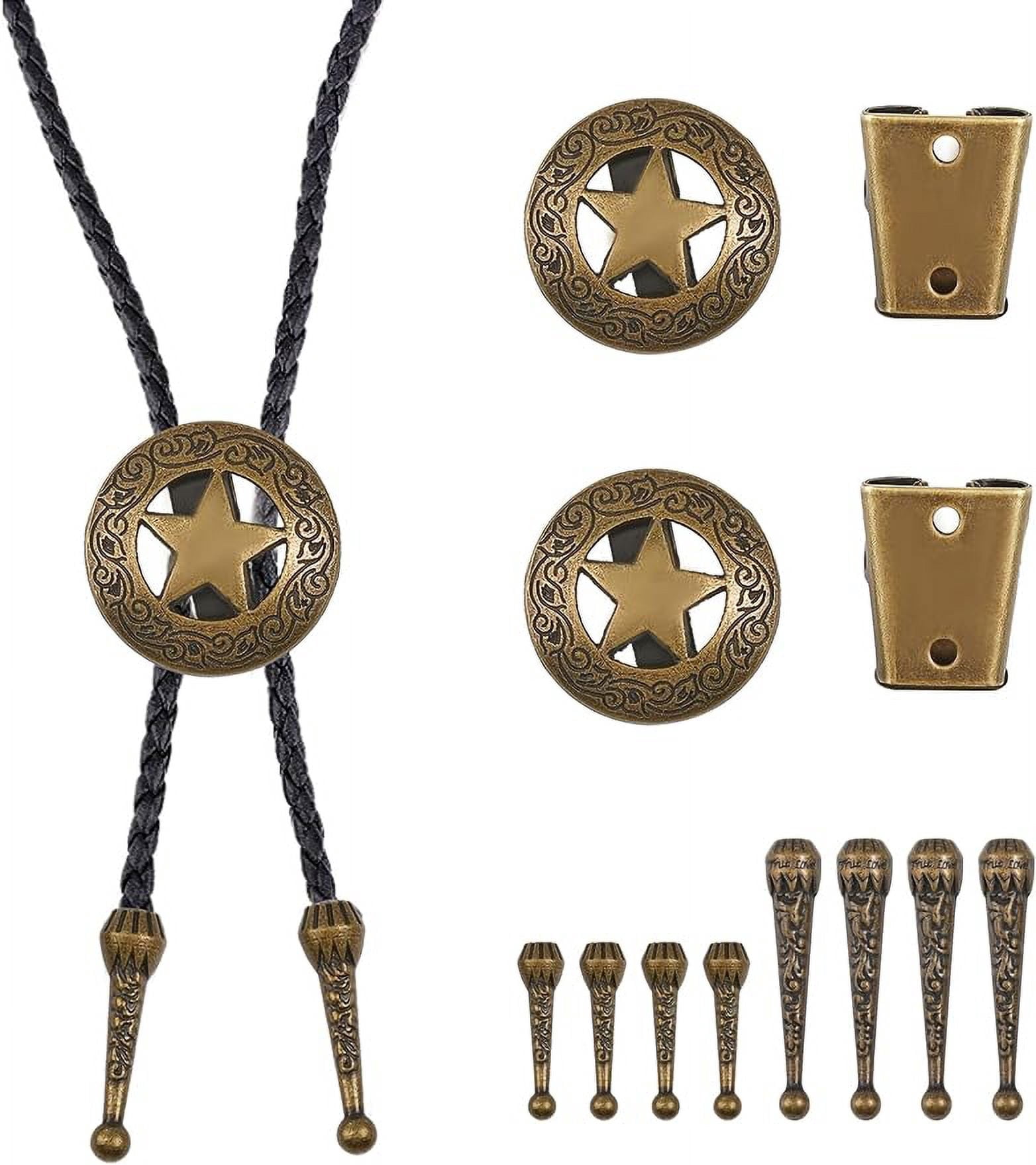12Pcs 4Styles DIY Bolo Tie Jewelry Making Finding Kit Including Iron ...