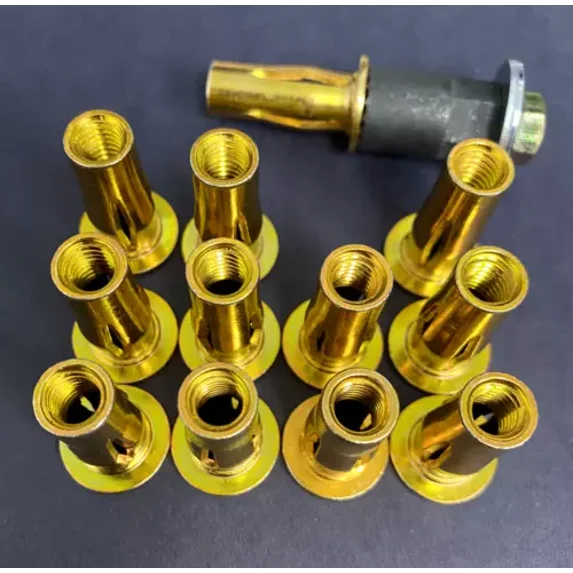 12Pcs 5/16-18 Multi-Grip Rivet Nuts Pre-Bulbed Shank Insert Nut Gold ...