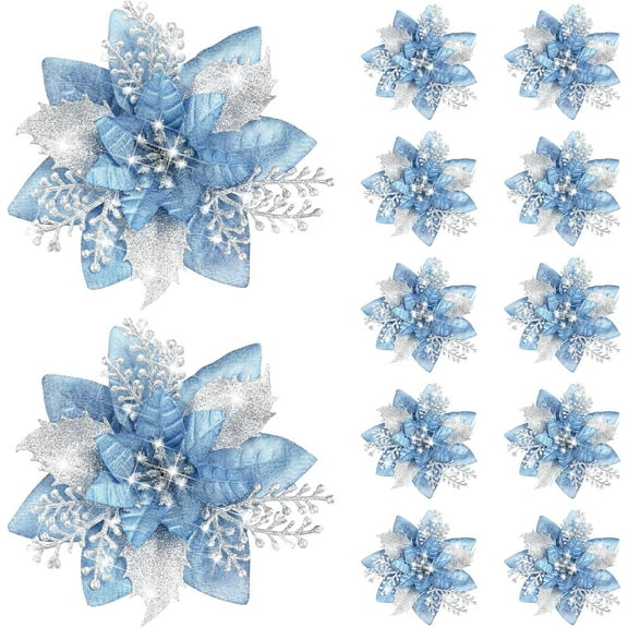 Artificial Flowers for christmas Artificial Christmas Glitter Flowers ...