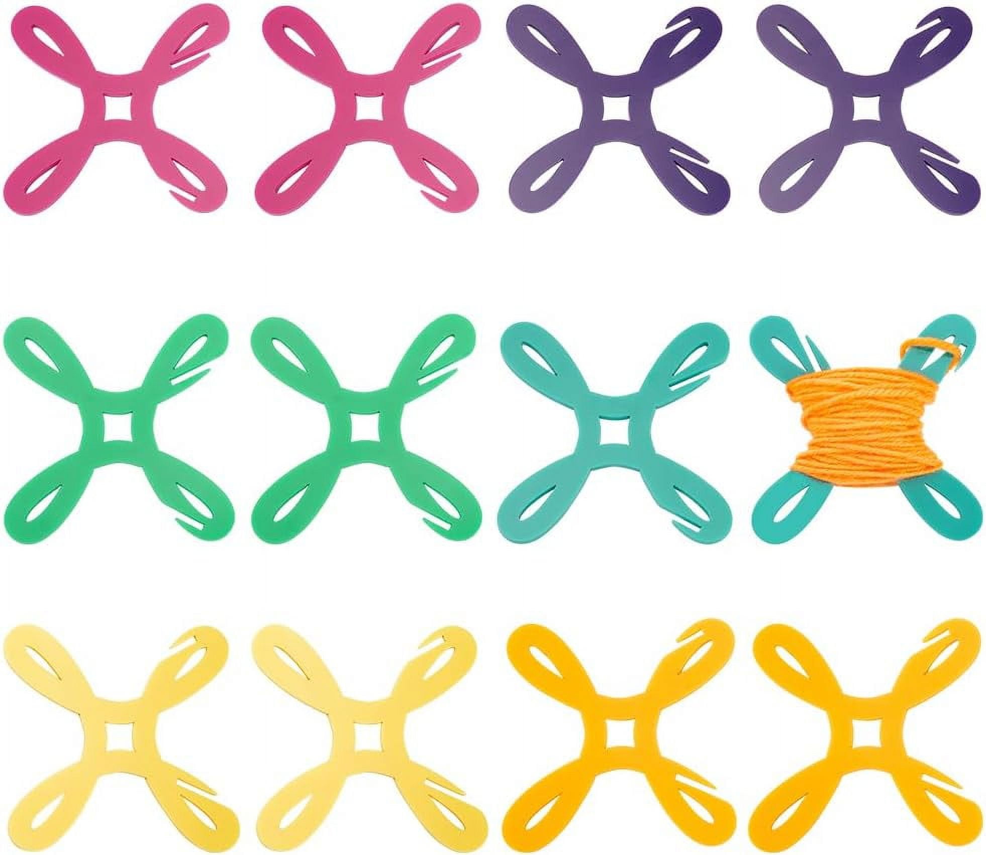 12Pcs 6 Colors Flower Shape Acrylic Floss Bobbin Sewing Thread Winding ...