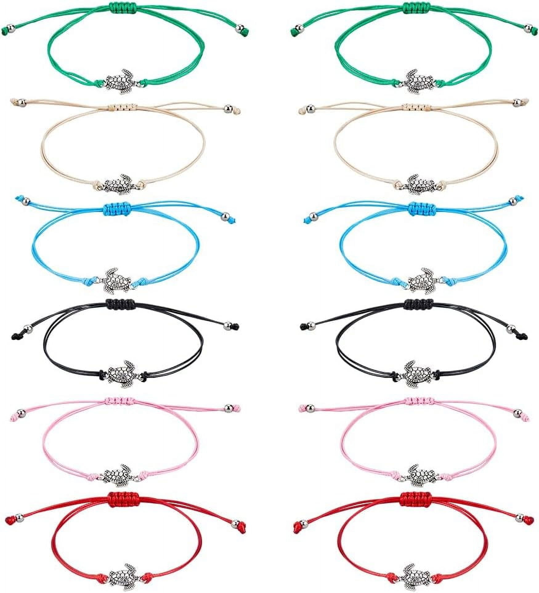 12Pcs 6 Colors Woven Bracelets Sea Turtles Rope Bracelets Handmade Wave ...