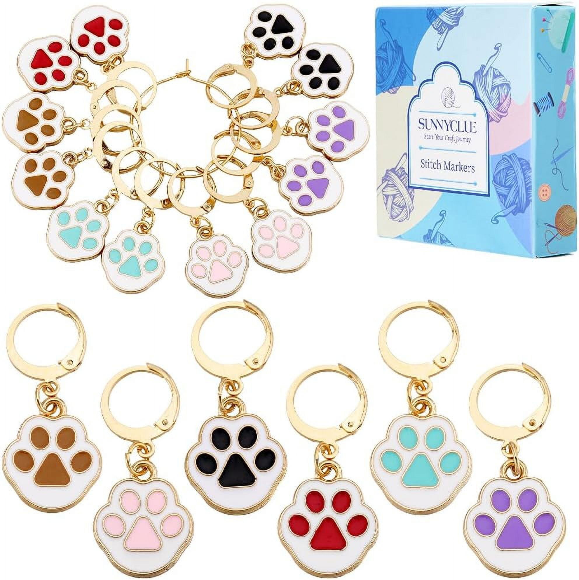 12Pcs 6 Styles Paw Print Stitch Markers Knit Stitch Marker Charm Cute ...