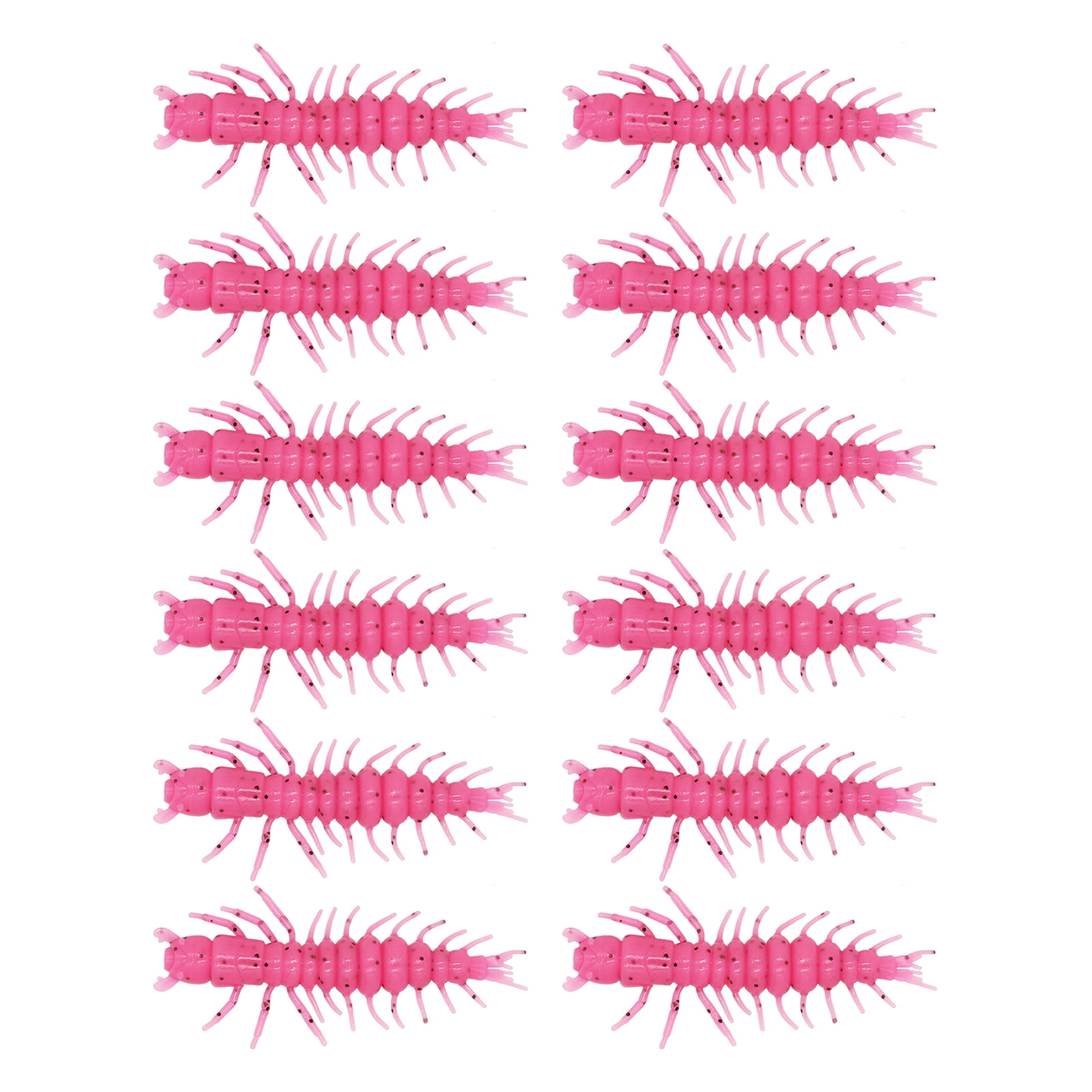 12Pcs 7.5CM/3.82G Silicone Water Centipedes Lure Reflective Sequins ...