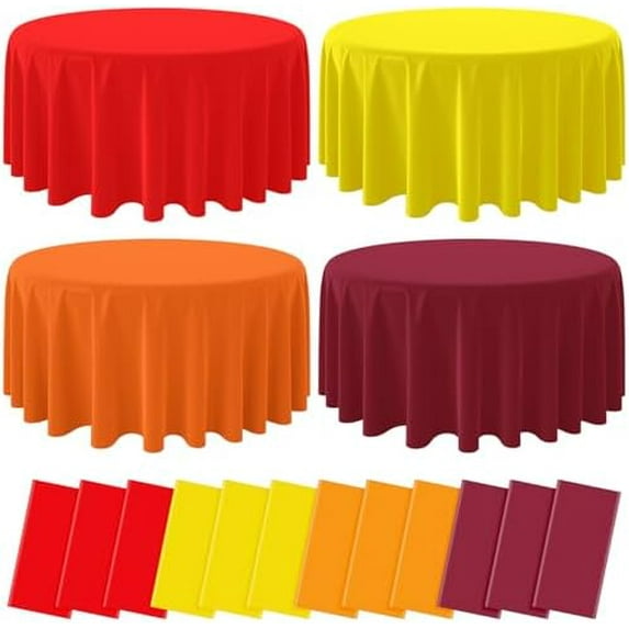 12Pcs 84 Inch Fall Disposable Tablecloth,Thanksgiving Plastic ...