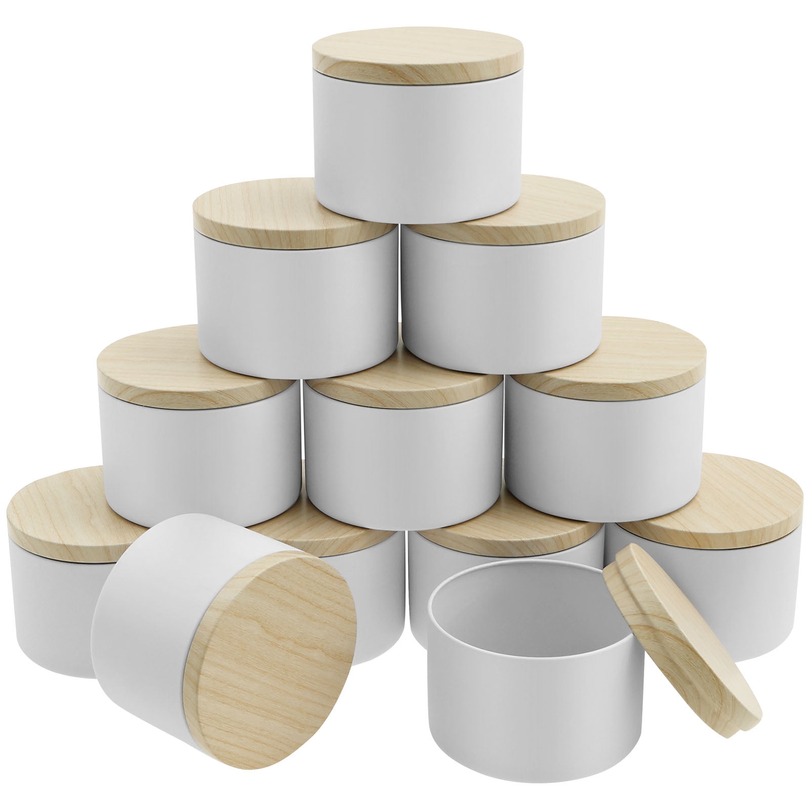 12Pcs 8oz Iron Empty Candle Tins for Making Candles Compact Candle ...