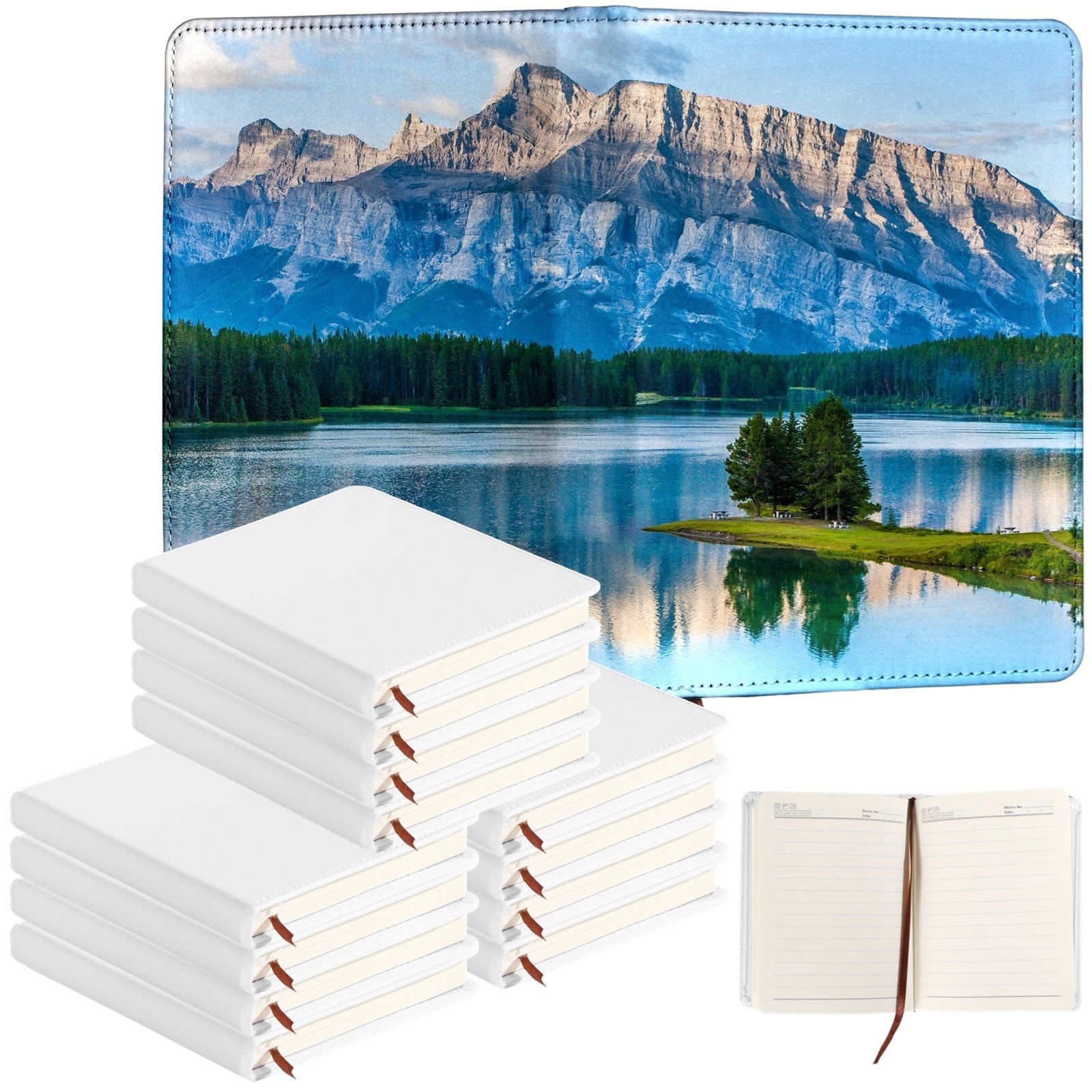 12Pcs A6 100 Sheets Sublimation Blank Notebooks, Hardcover PU Journal ...