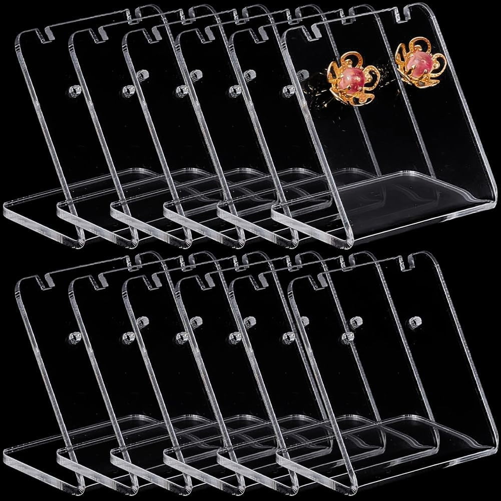 12Pcs Acrylic Earring Display Holder 1.38x1.6 L Shaped Single Pair ...