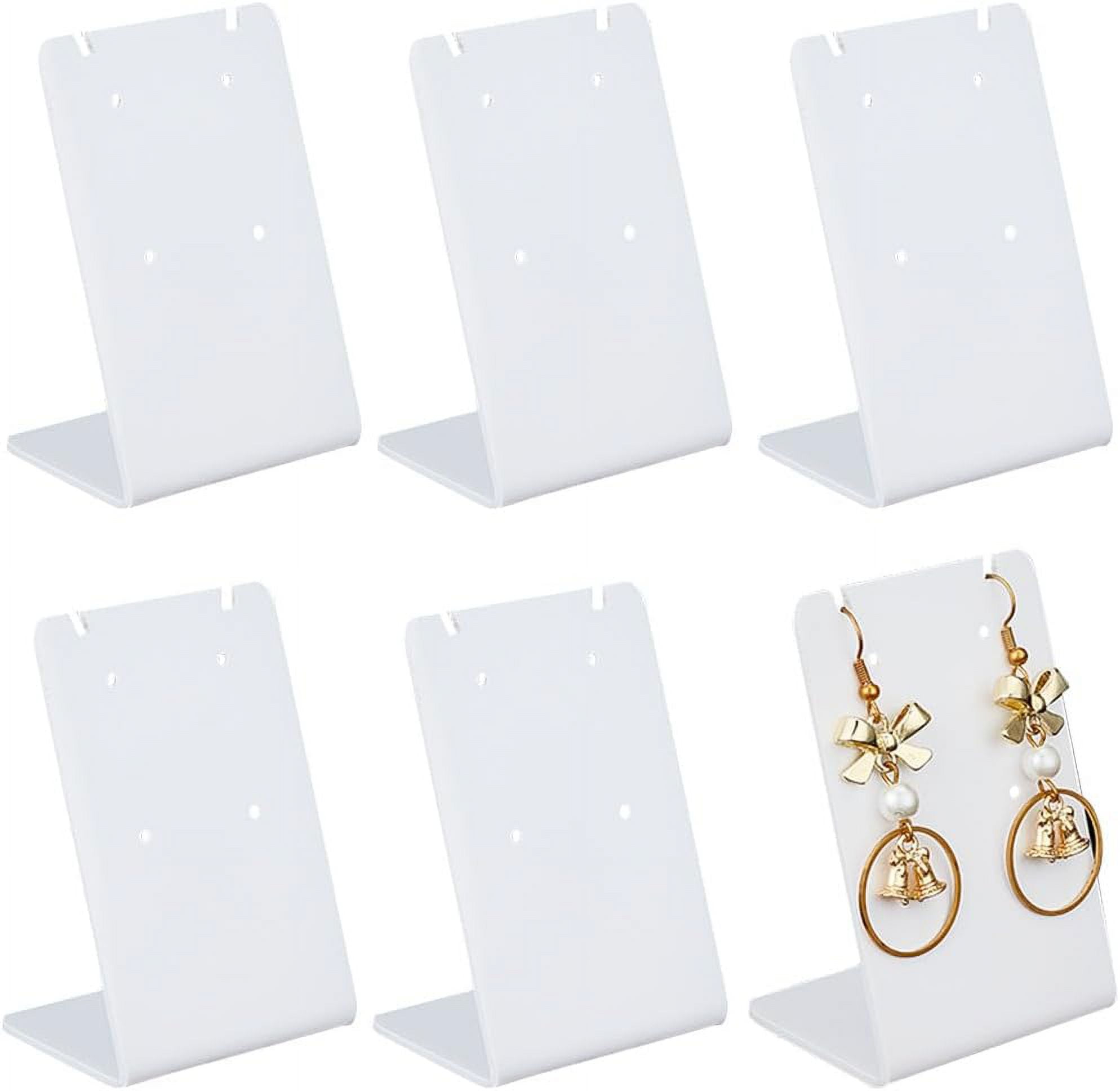 12Pcs Acrylic Earring Display Stands L-shaped Jewelry Organizer Holder ...