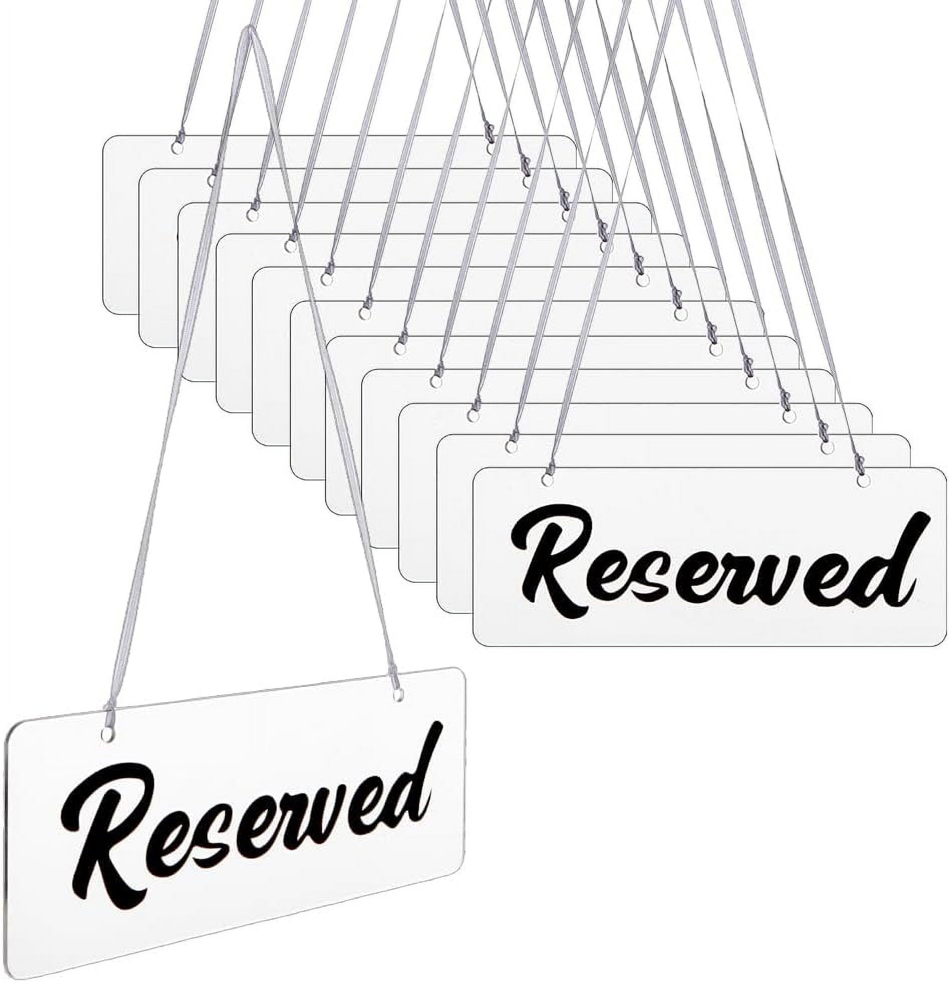 12Pcs Acrylic Hanging Reserved Signs - 8.7x3 Inch - White - Minimalist ...
