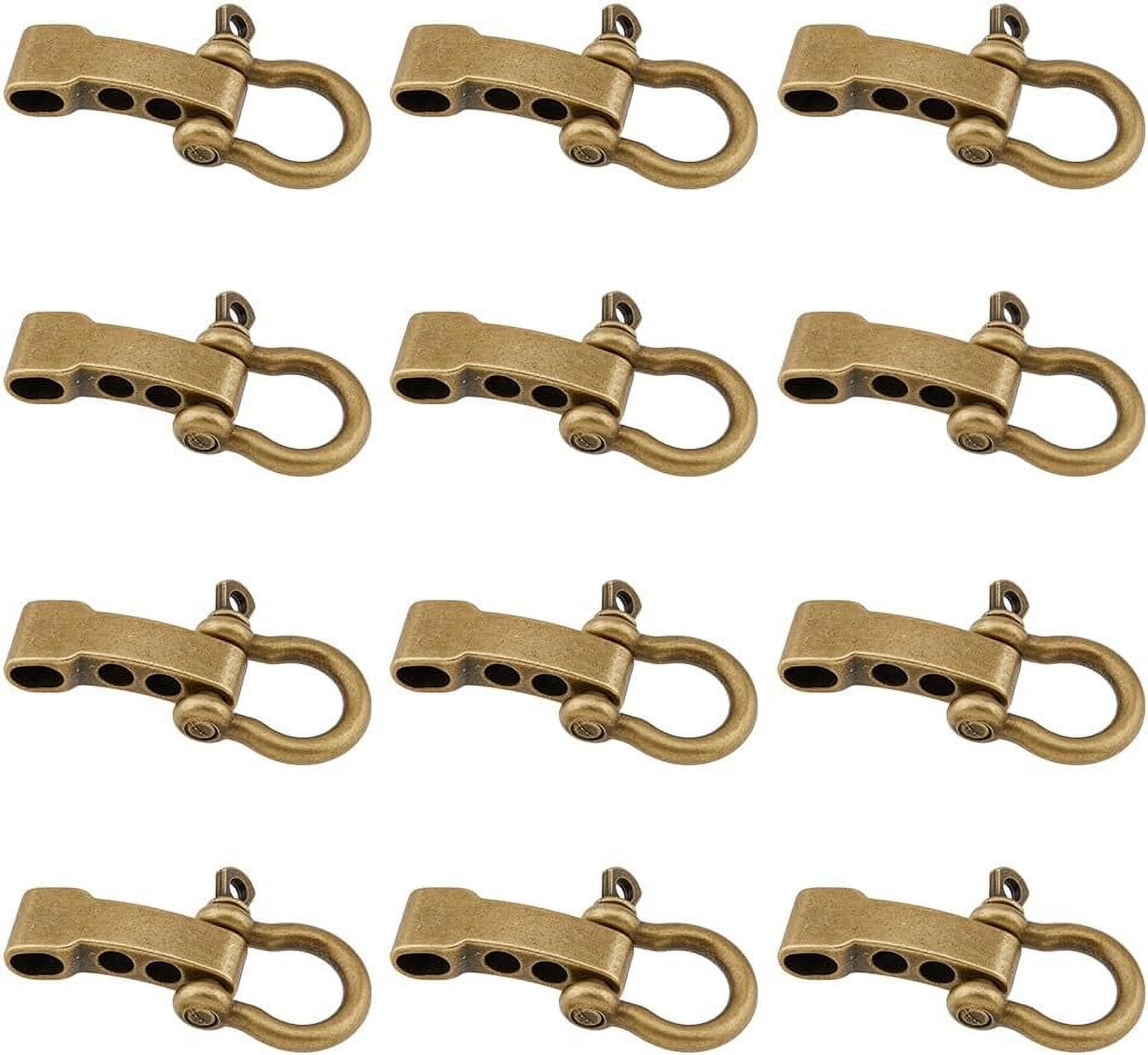 12Pcs Adjustable Shackles Bronze D Ring Shackle Clasps with 5 Holes ...