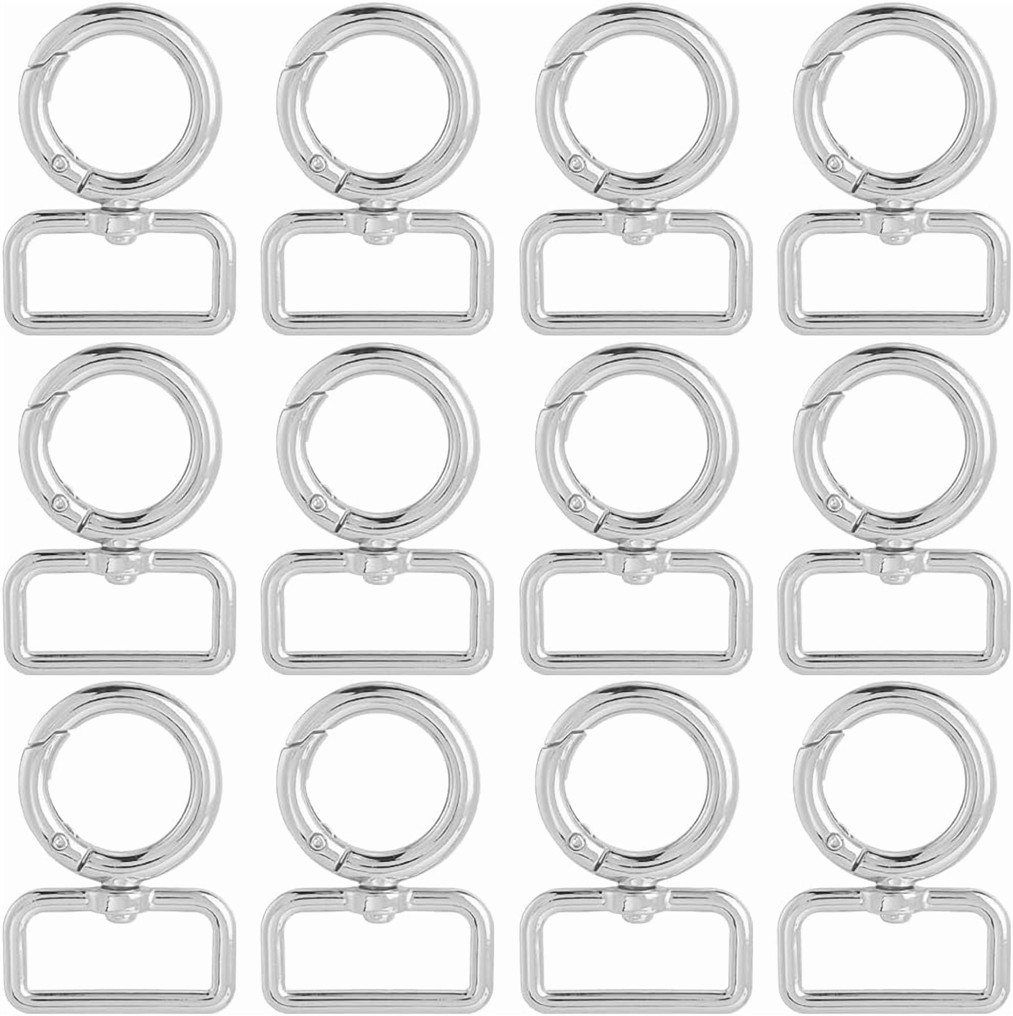 12Pcs Alloy Swivel Clasps with Spring Gate Rings Platinum 46x32x5mm diy ...