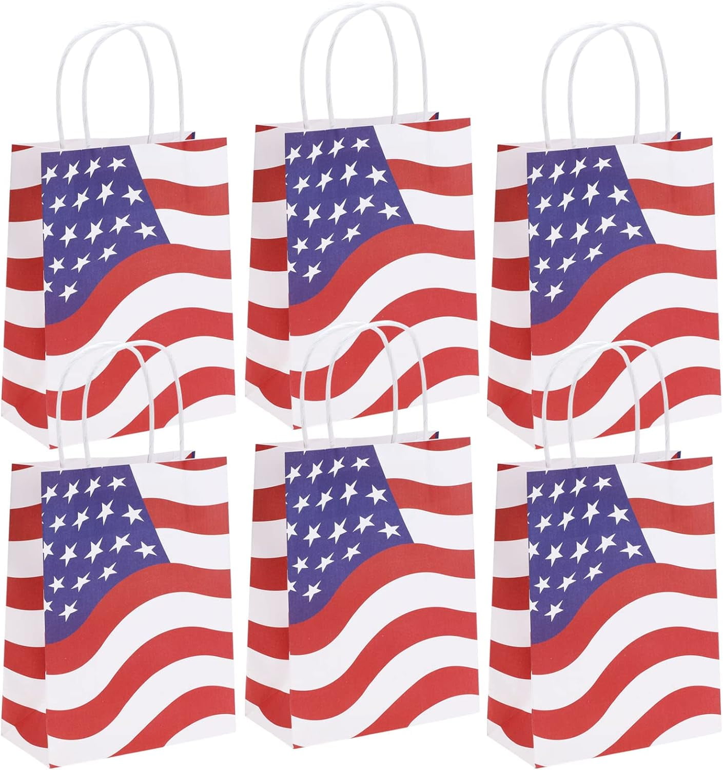12Pcs American Flag Gift Bags Red White Blue Treat Bags for ...