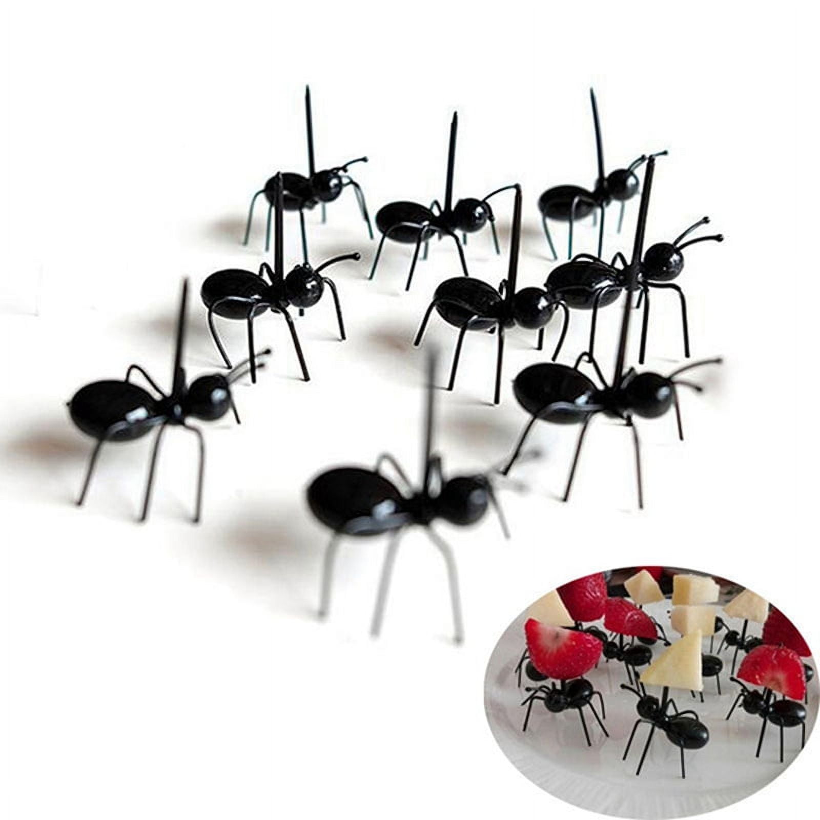 12Pcs Ant Toothpicks Fruit Dessert Fork, Reusable Ant Food Pick, Animal ...