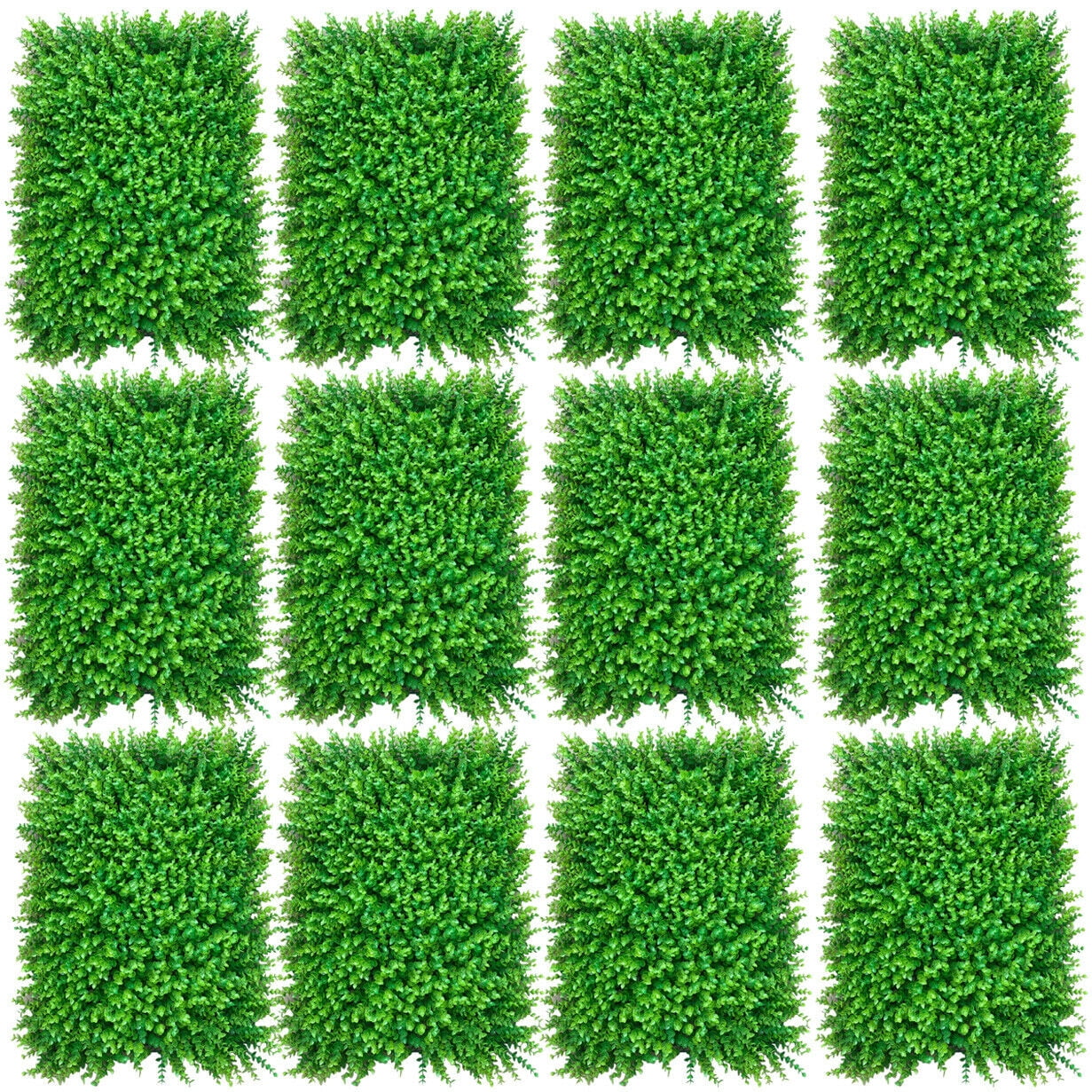 12Pcs Artificial Boxwood Hedge Mat Plant Panels Greenery Walls Outdoor ...