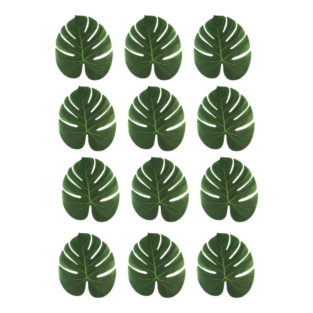 12Pcs Artificial Monstera Leaf Shape Placemats Tropical Palm Leaves ...