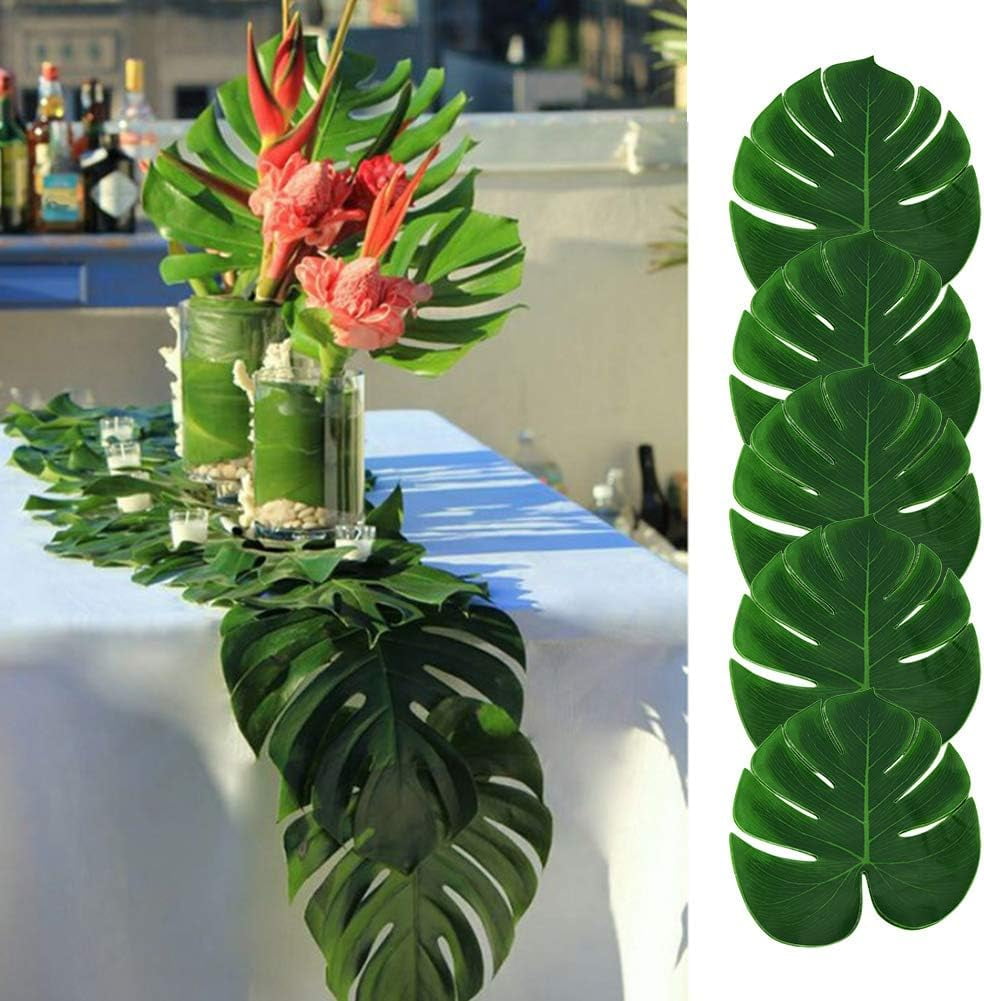 12Pcs Artificial Palm Leaves Tropical Imitation Leaf Party Theme ...