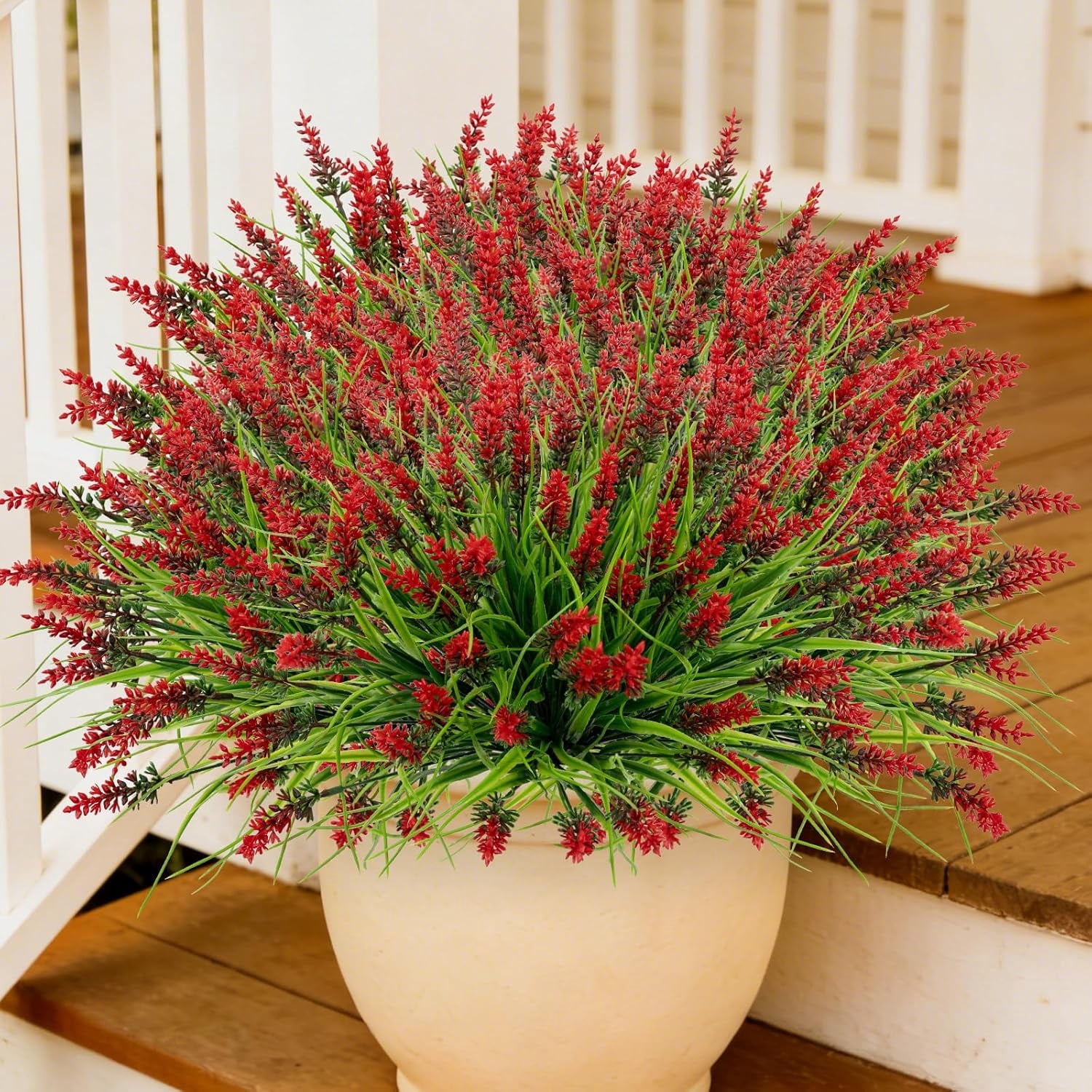 12Pcs Artificial Plants Fake Flowers Monkey Grass for Outdoors, UV ...