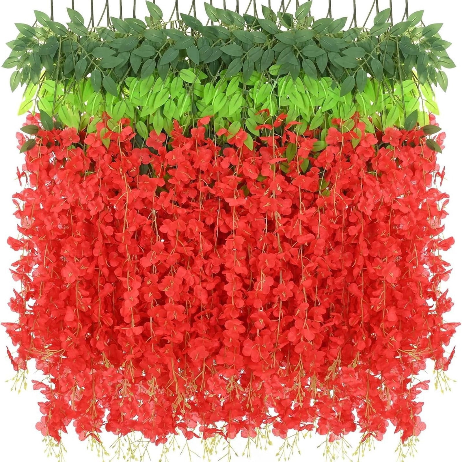 12Pcs Artificial Wisterias Flower Garlands for Wedding Party Home ...