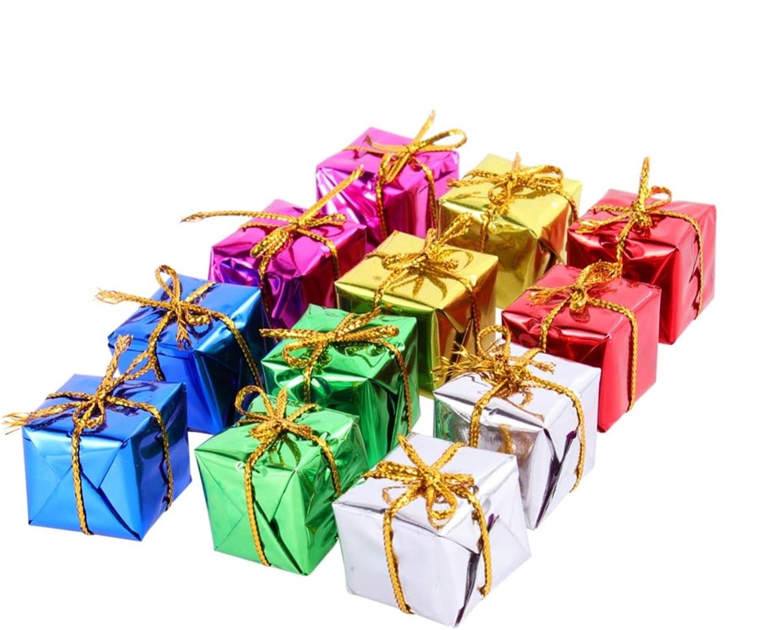 12Pcs Assorted Color Mini Ornaments,1x1In Christmas small Boxes ...