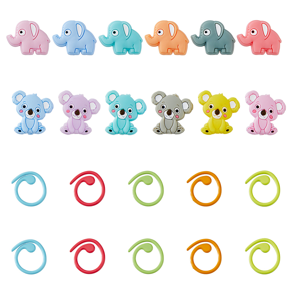 12Pcs Baking Painted Zinc Alloy Knitting Stitch Marker Rings Crochet ...