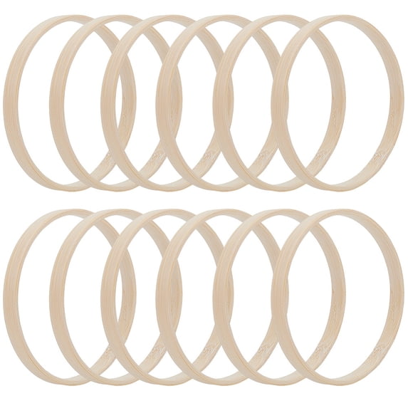 12Pcs Bamboo Embroidery Hoop Stitch Frame Ring White 95~102x10mm Inner ...