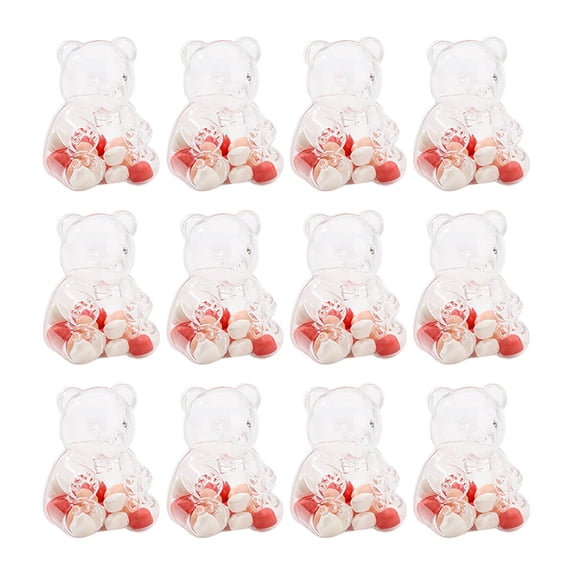12Pcs Bear Shaped Acrylic Candy Boxes Creative Bear Shaped Treats ...