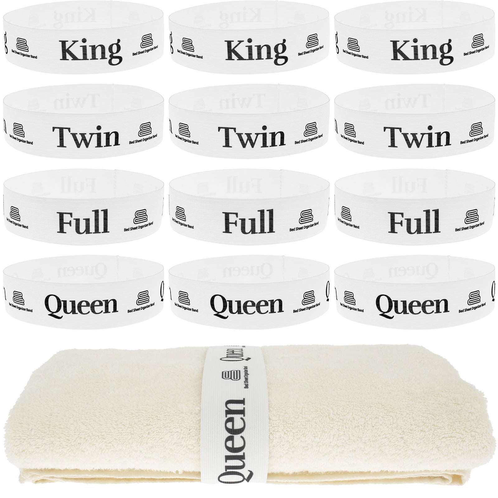12Pcs Bed Sheet Organizer Bands Sheet Organizers and Storage Label ...